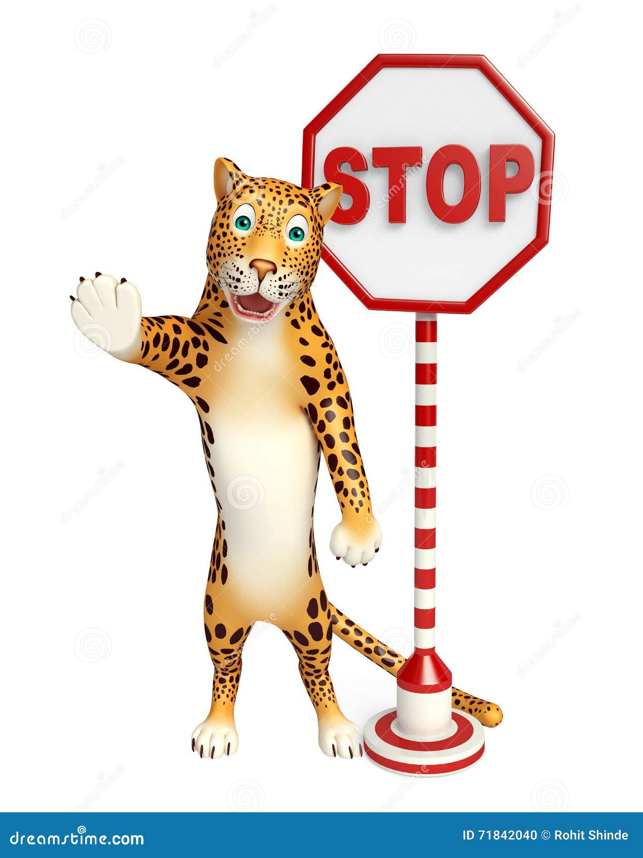 Leopard Cartoon Character Stop Sign Stock Illustrations – 10 Leopard ...