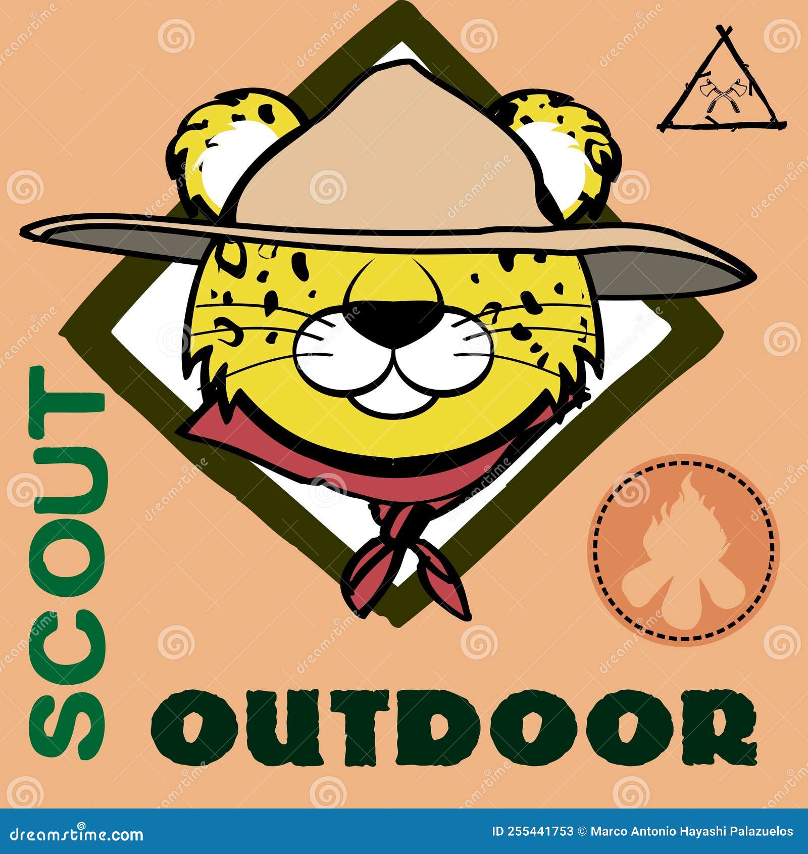 Cartoon Boy Scout Carrying Firewood Vector Illustration | CartoonDealer ...