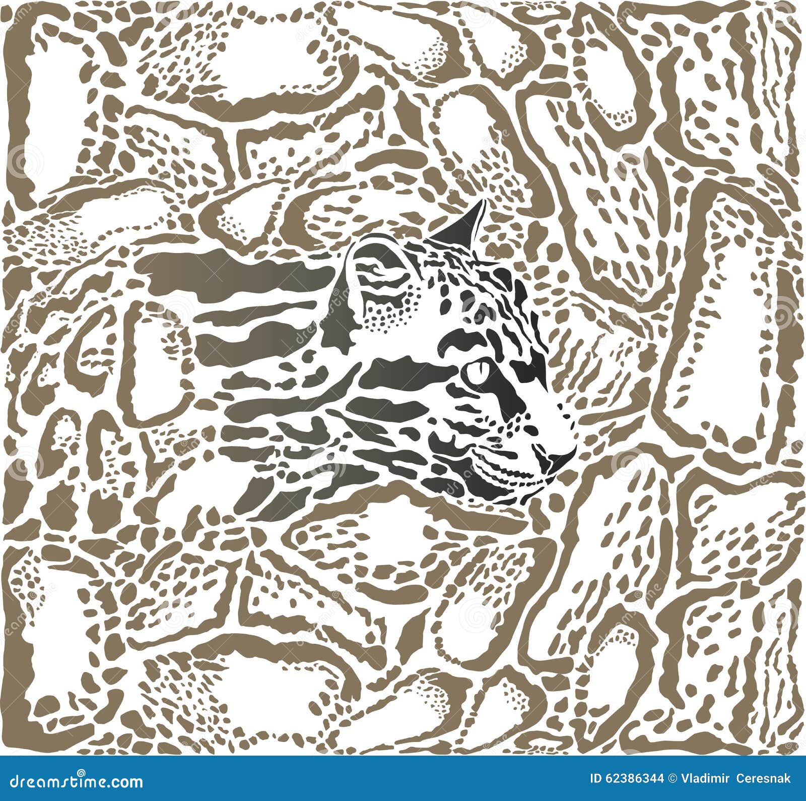 Leopard Clouded background stock vector. Illustration of natural - 62386344