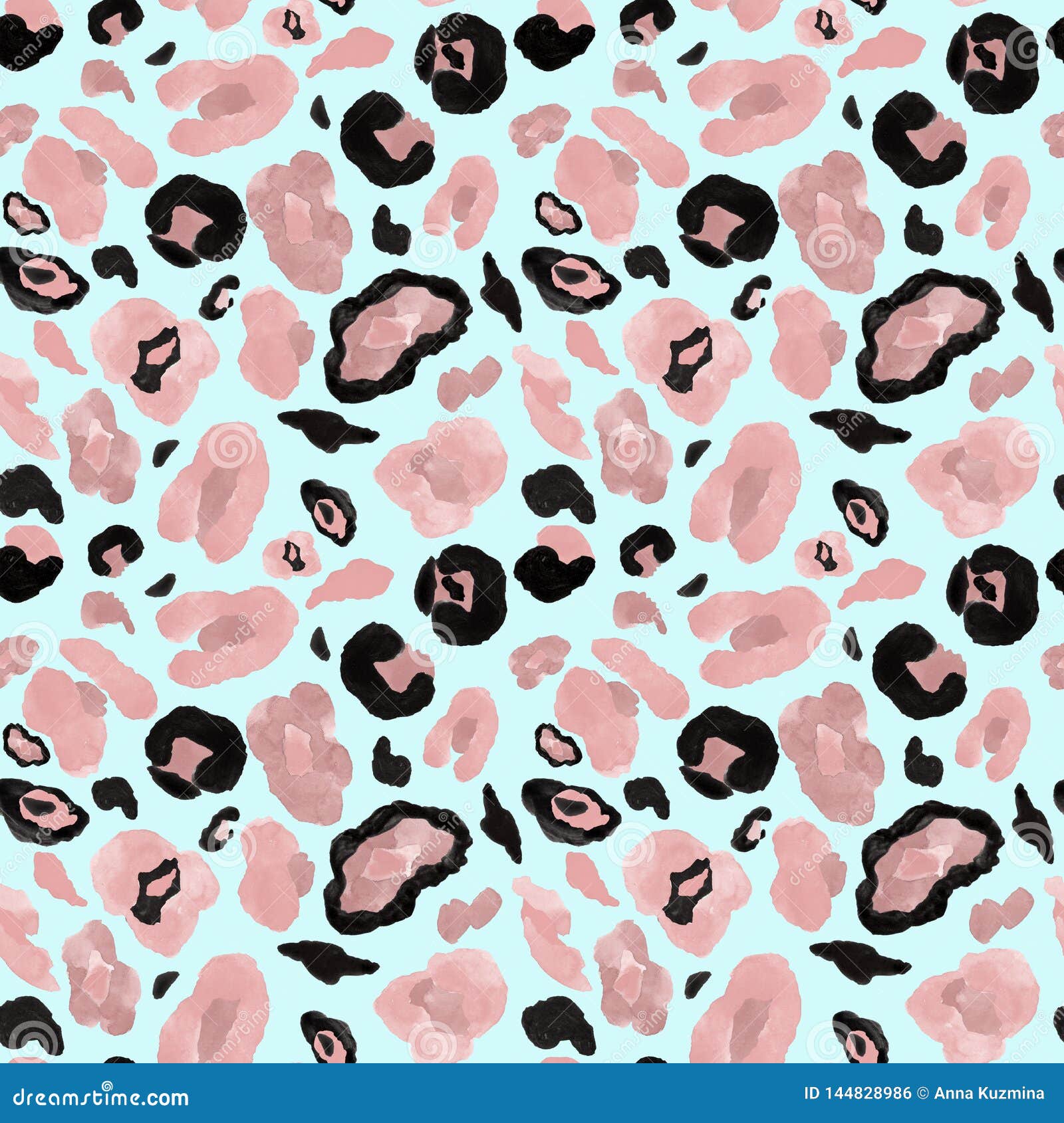 Leopard Coat Seamless Pattern. Animal Skin Repeat Print with Pink and ...