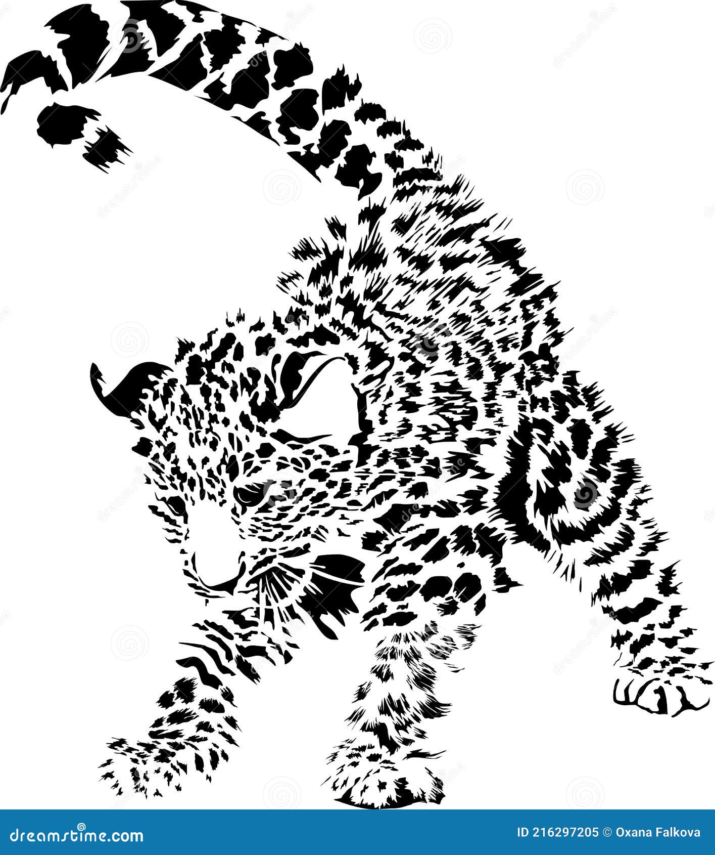 Leopard cub stock vector. Illustration of head, silhouette - 216297205