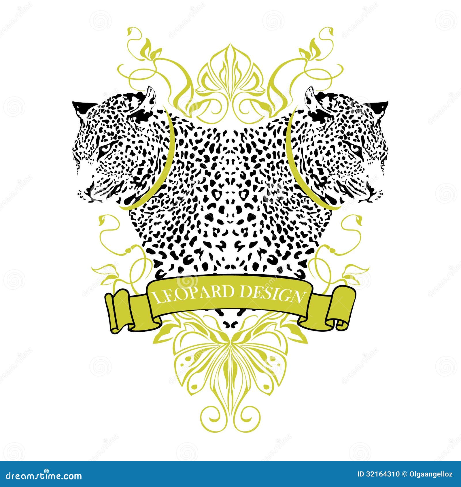 Leopard emblem stock vector. Illustration of figure, animal - 32164310