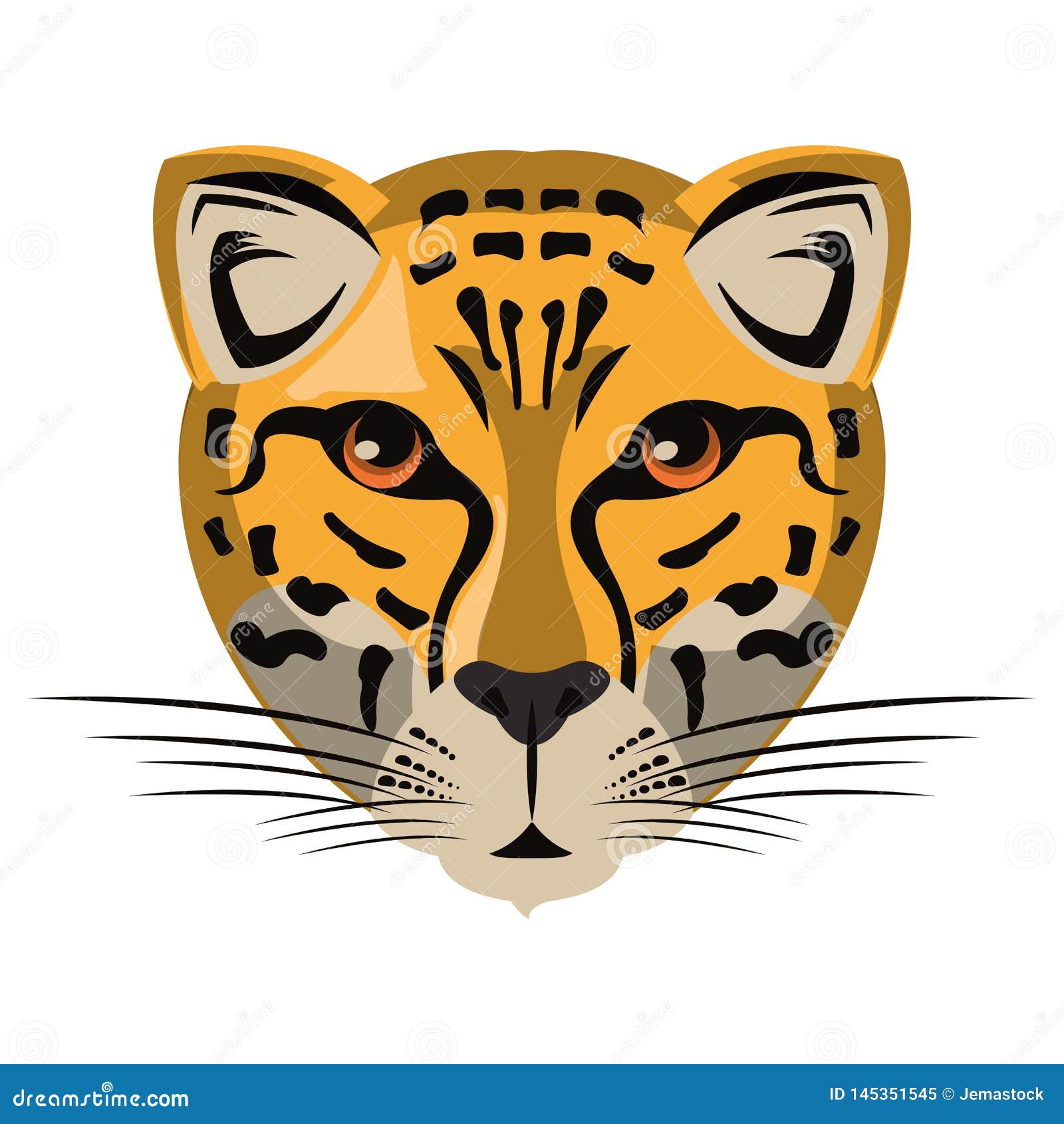 Leopard face cool sketch stock vector. Illustration of poster - 145351545