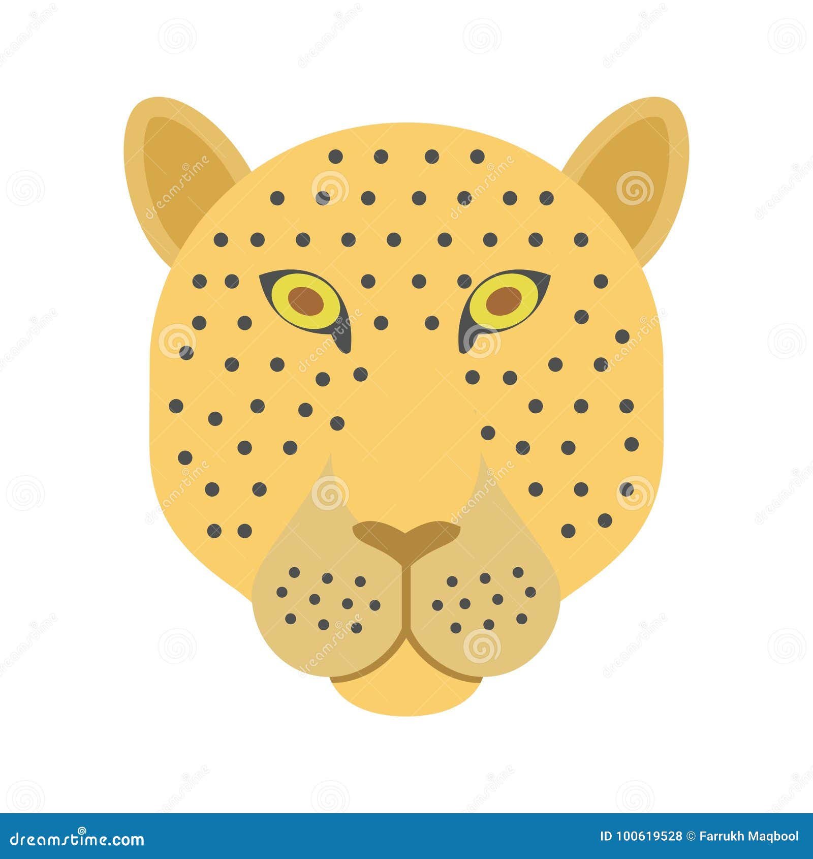 Leopard Face stock vector. Illustration of face, design - 100619528