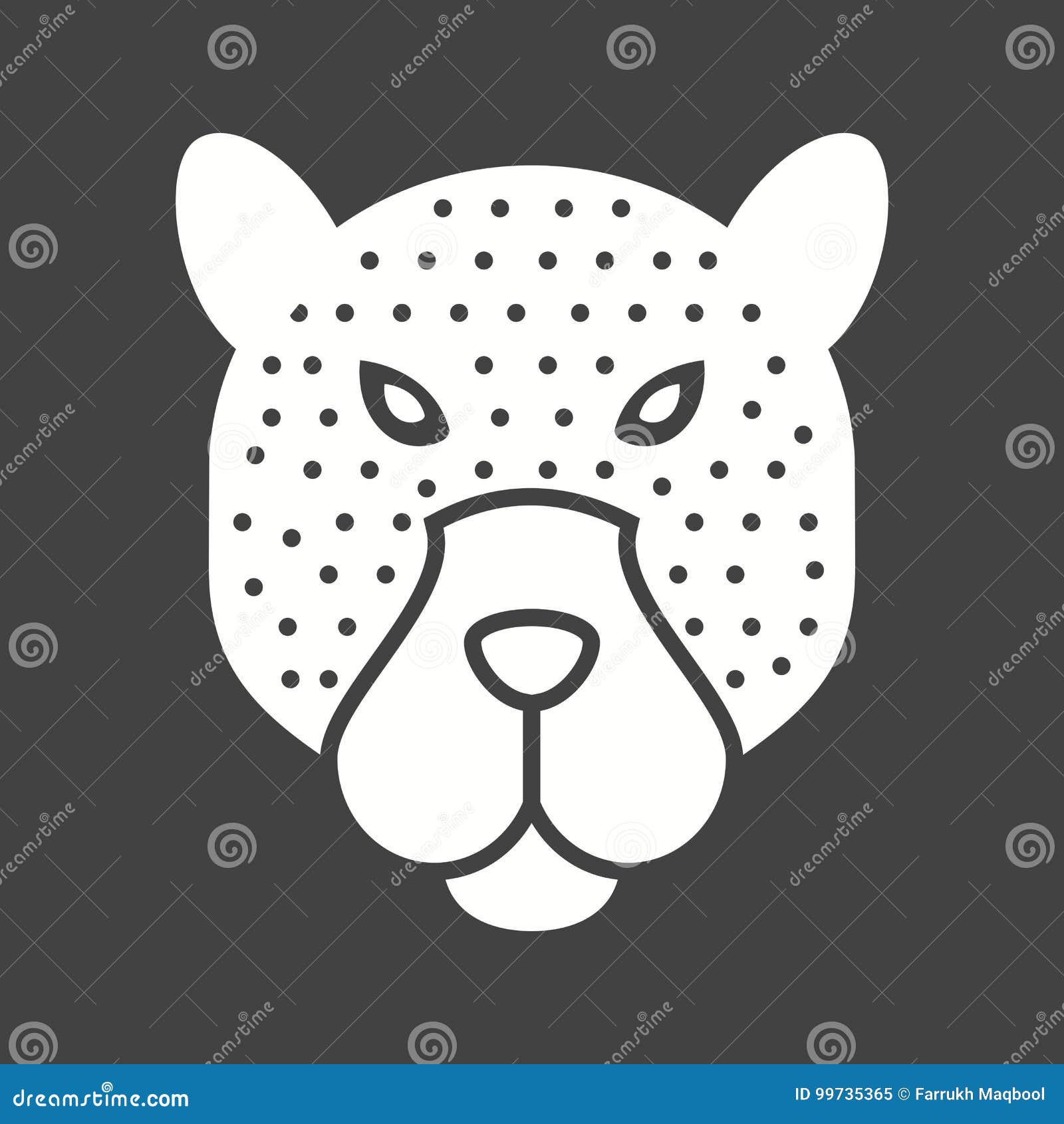 Leopard Face stock vector. Illustration of dangerous - 99735365