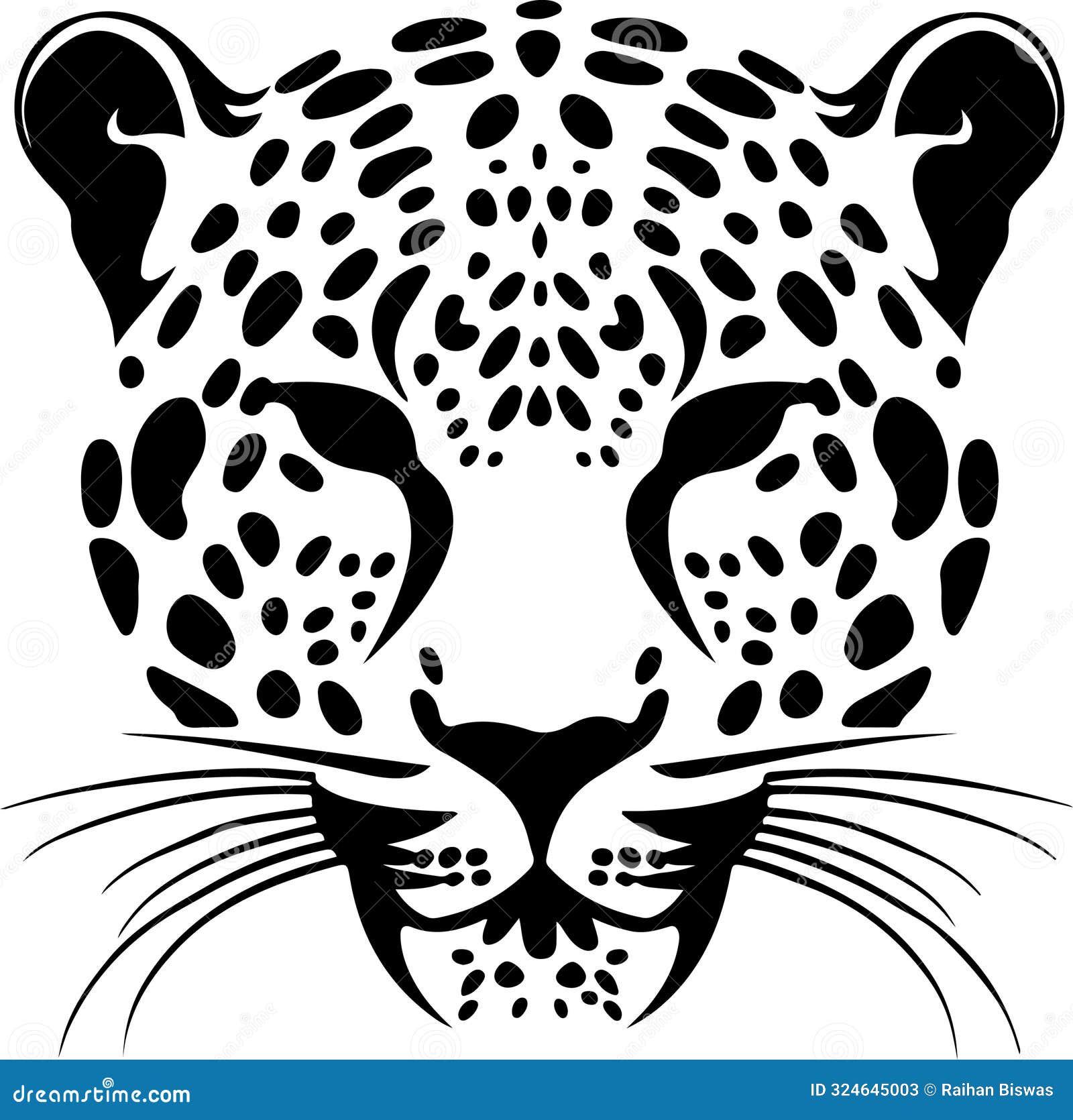 Leopard Face Logo Vector Illustration Silhouette Stock Vector ...