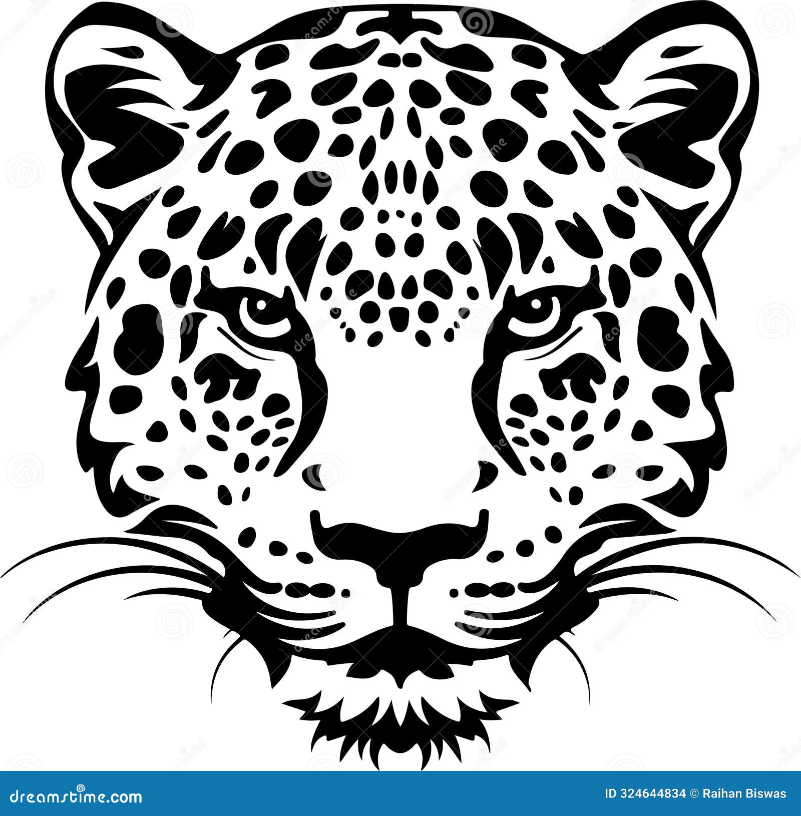 Leopard Face Logo Vector Illustration Silhouette Stock Vector ...