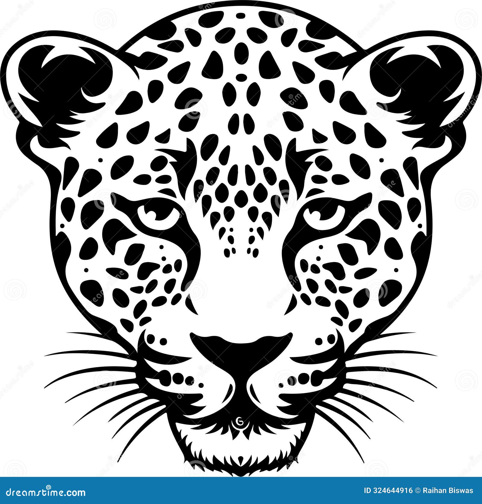 Leopard Face Logo Vector Illustration Silhouette Stock Vector ...