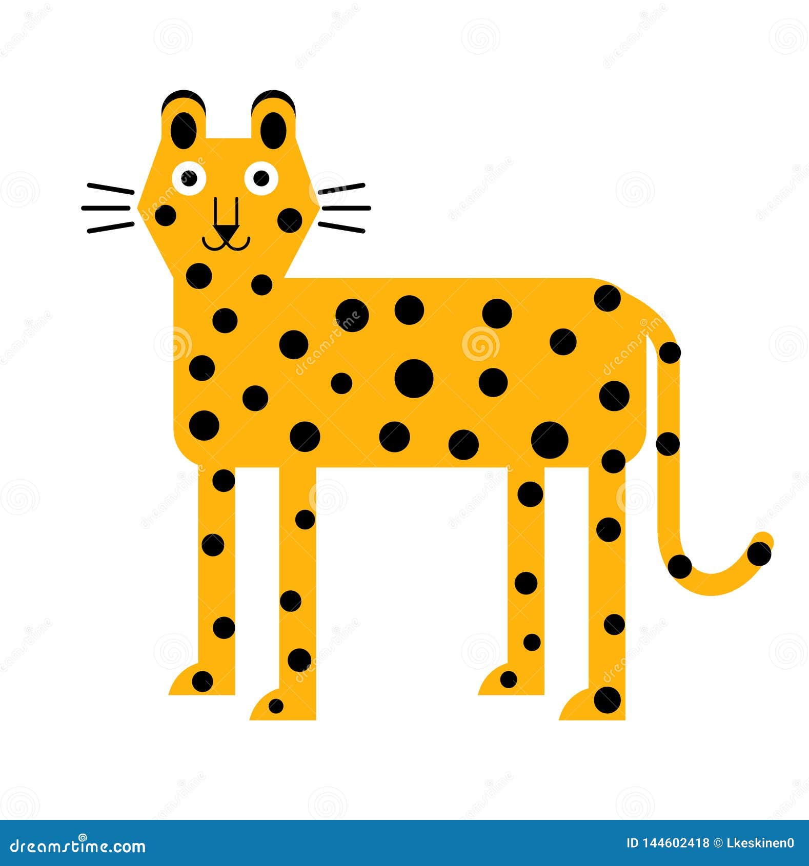 Leopard flat illustration stock vector. Illustration of design - 144602418