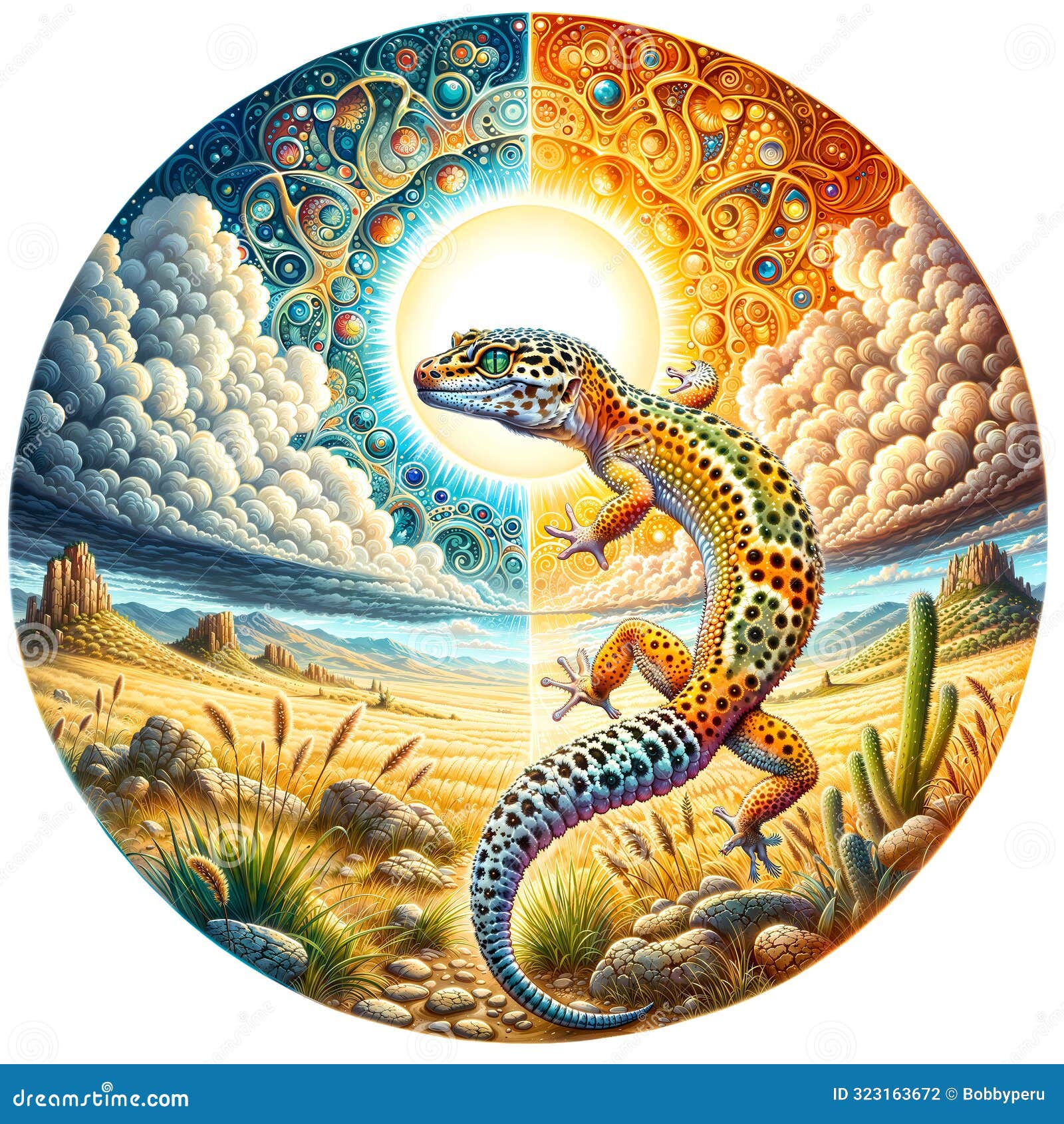 Leopard Gecko with Intricate Colorful Patterns Stock Photo ...