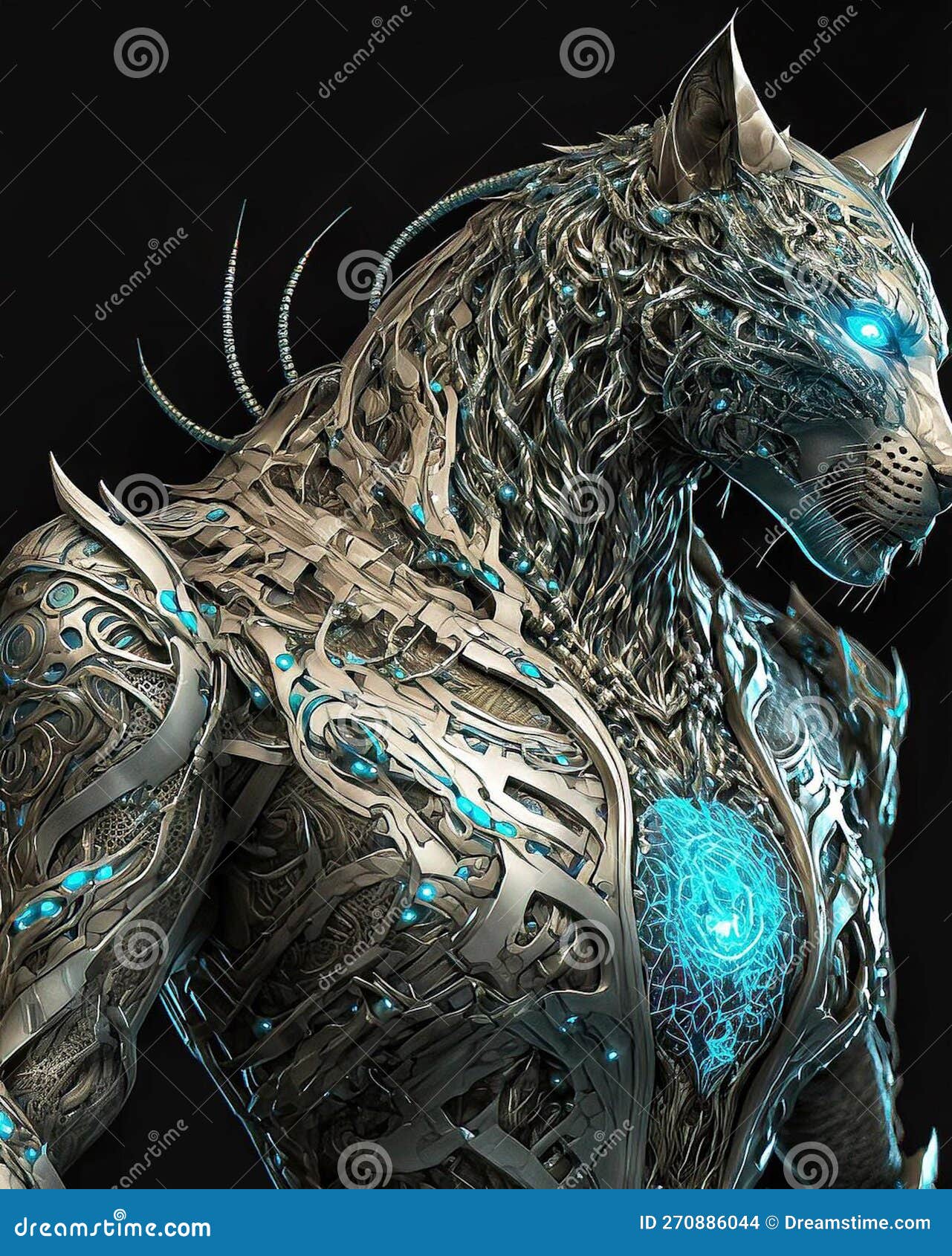 Leopard with Gold War Costume Stock Illustration - Illustration of blue ...