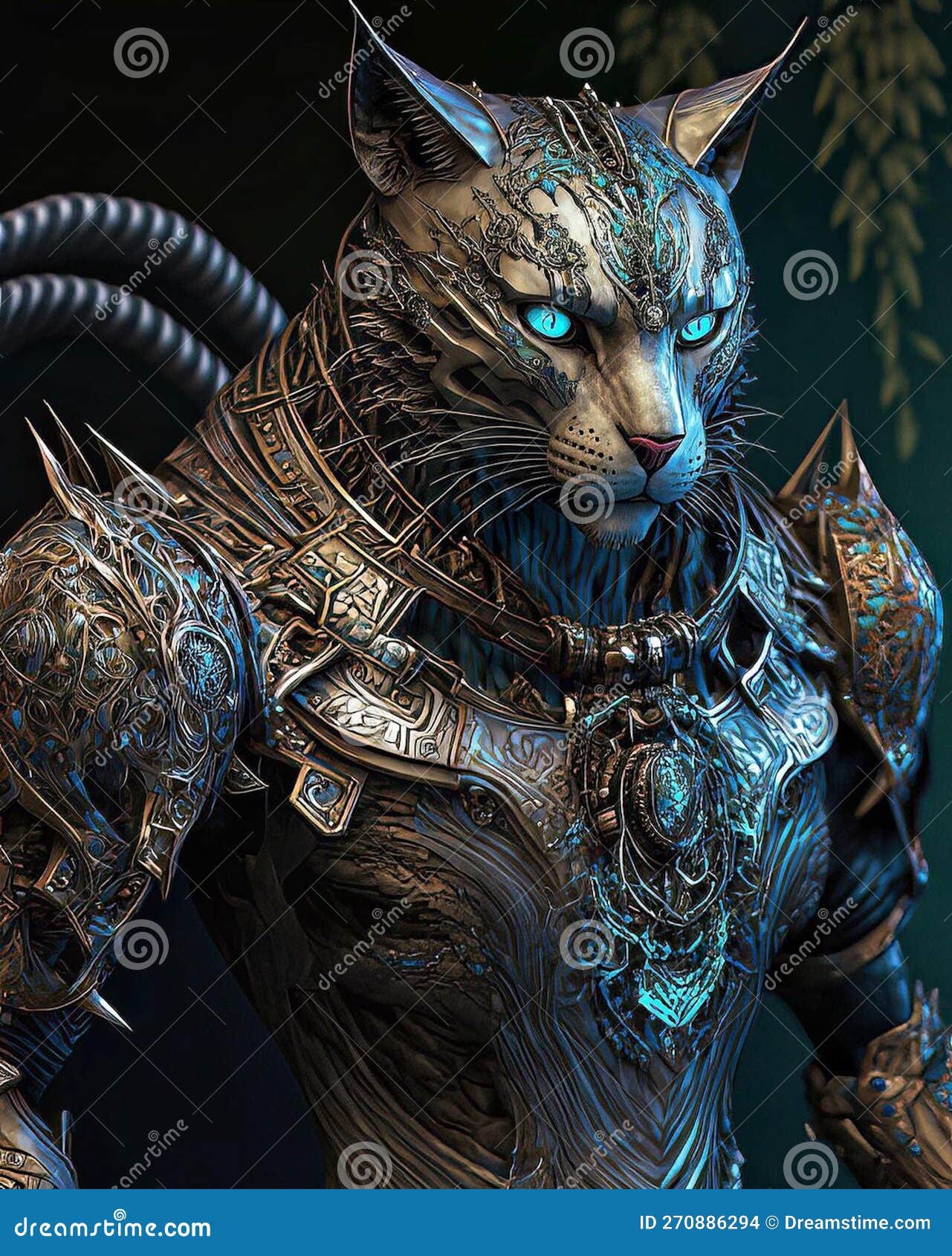 Leopard with Gold War Costume Stock Illustration - Illustration of head ...