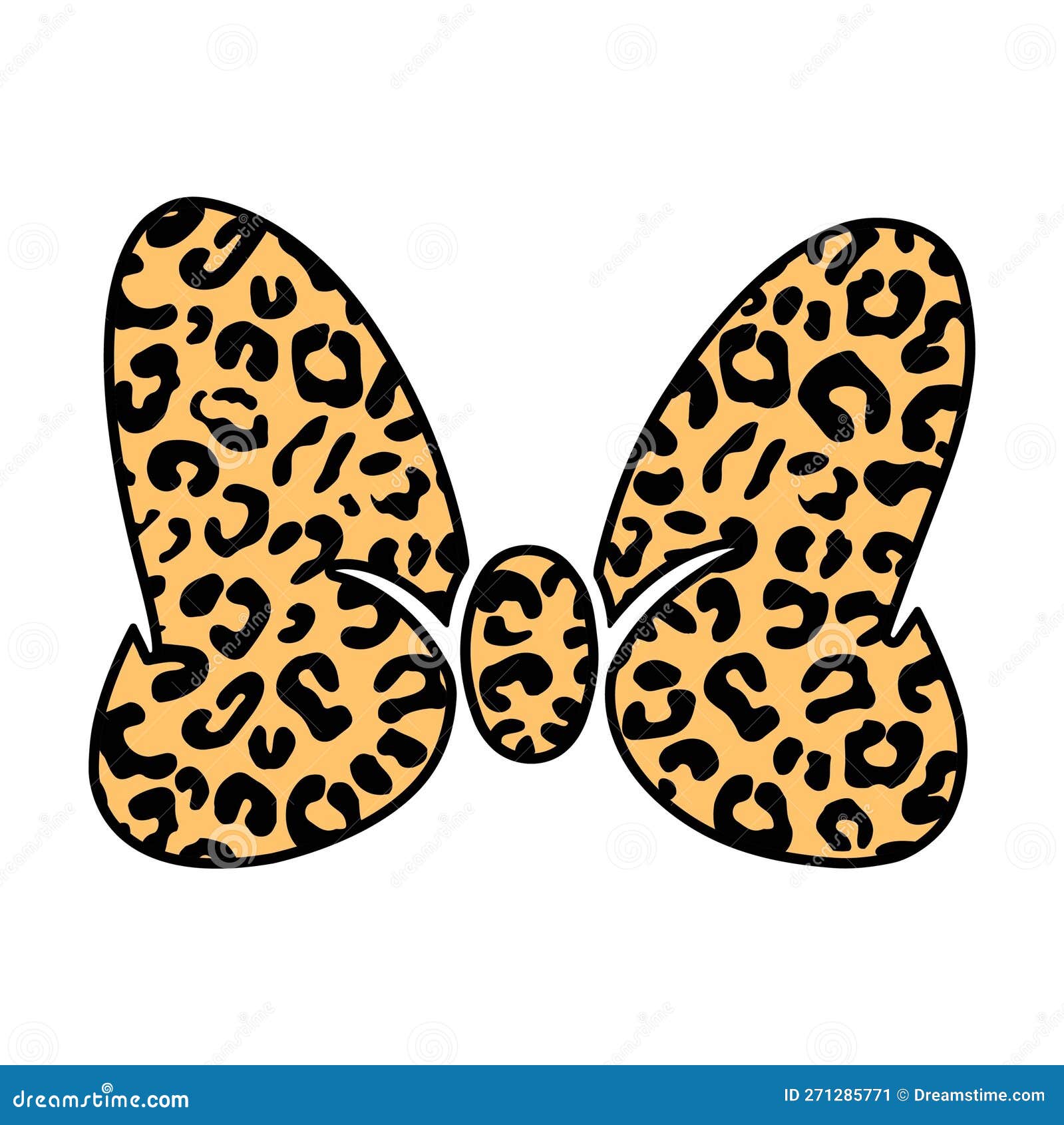 Leopard Hair Bow, Cheetah Hari Bow on the White Background. Isolated ...