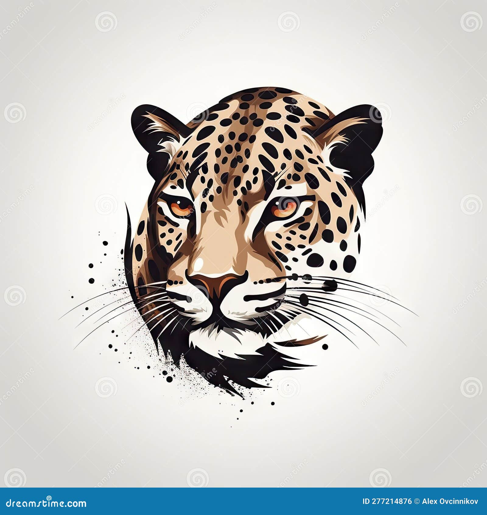Leopard Head Design on White Background for Graphic Design Projects ...