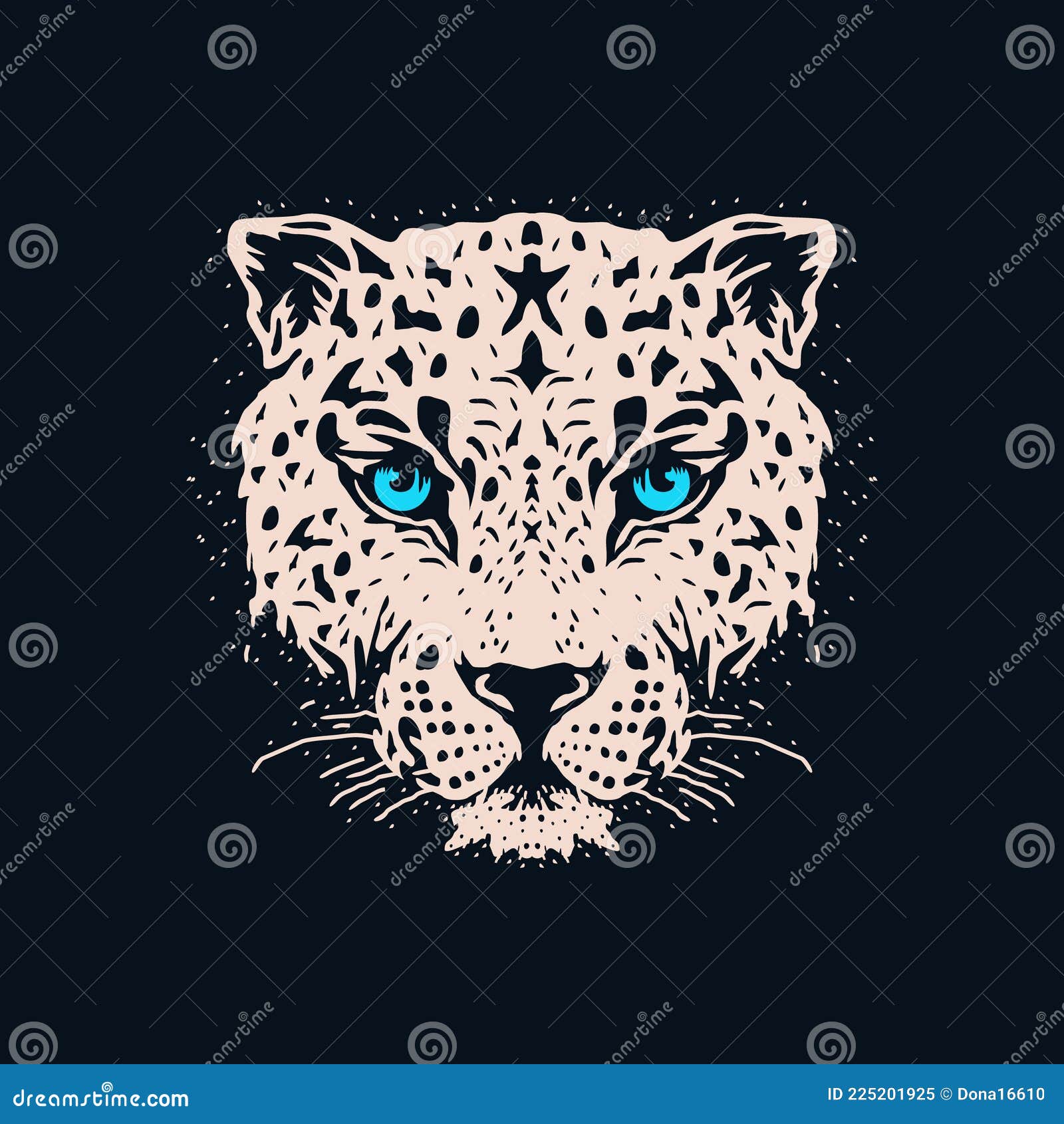 Leopard head stock vector. Illustration of animal, leopard - 225201925