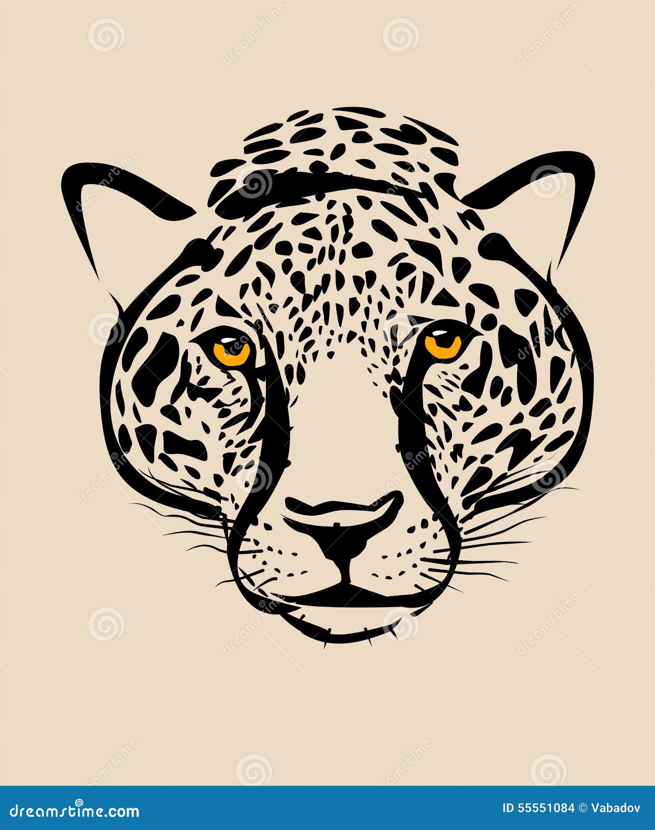 Leopard head stock illustration. Illustration of panther - 55551084