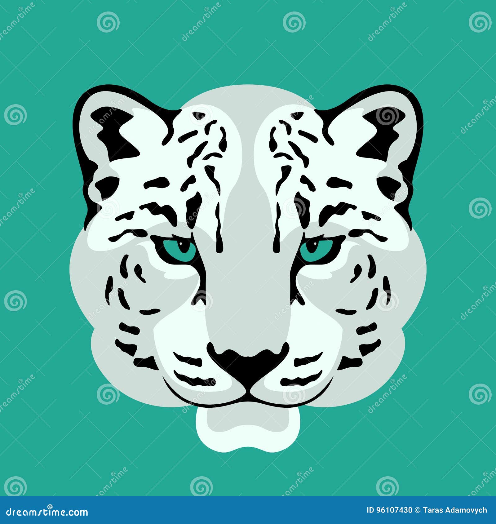Leopard Head Vector Illustration Style Flat Stock Vector - Illustration ...