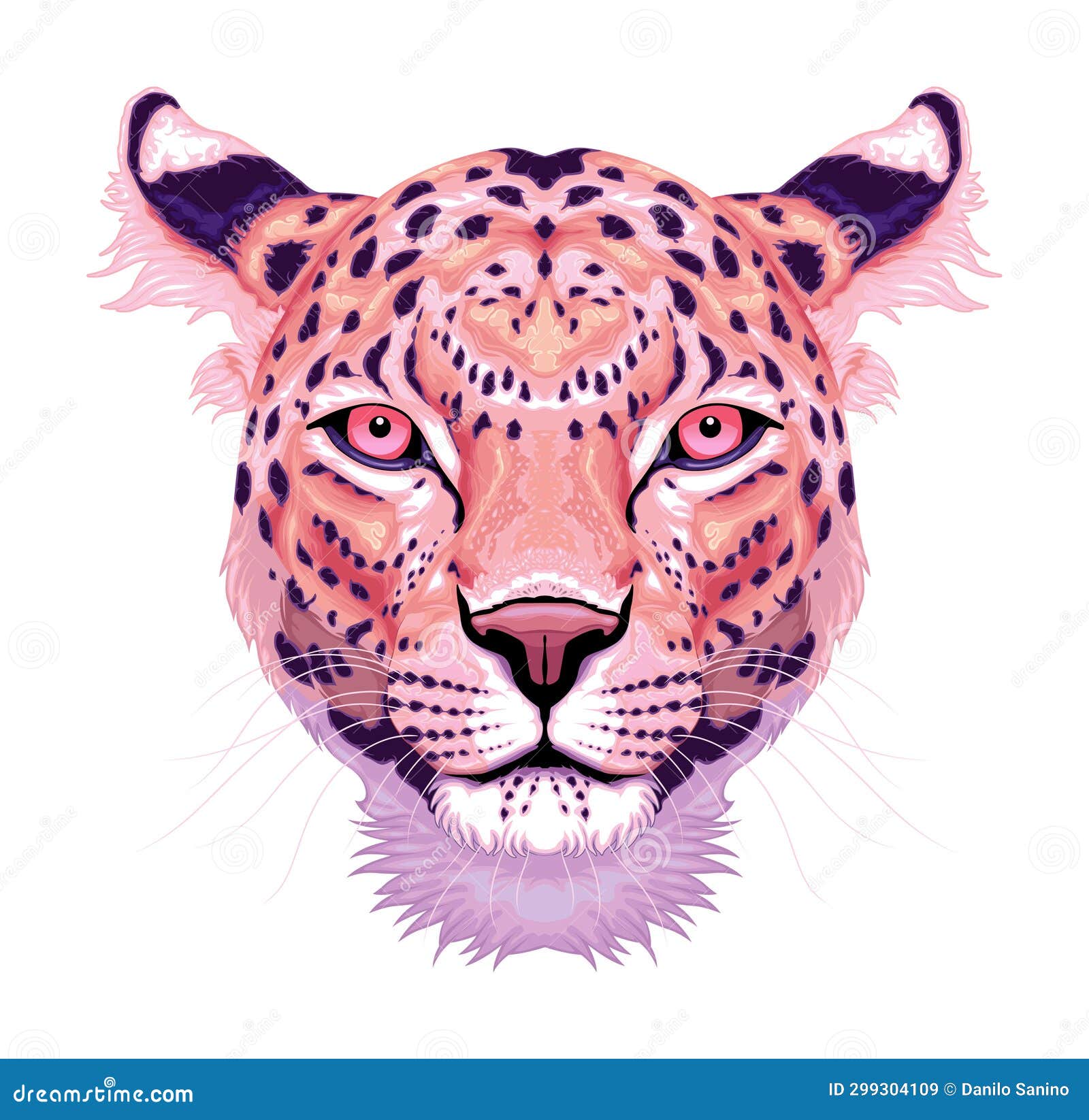 Leopard Head, Vector Isolated Animal Stock Illustration - Illustration ...