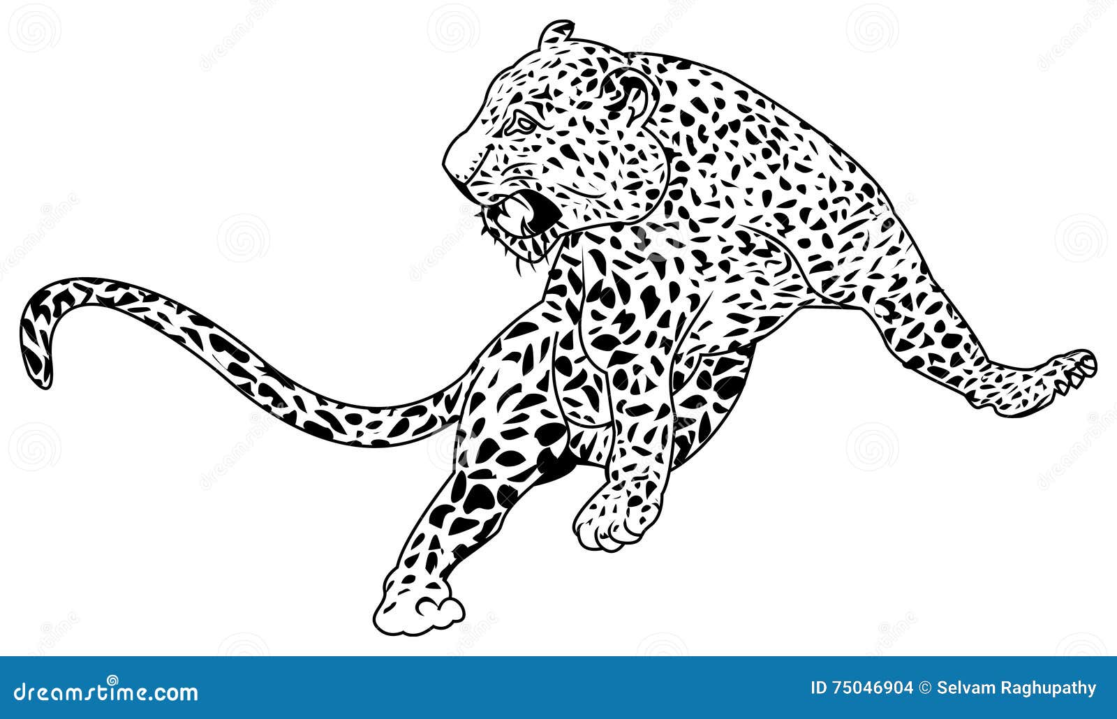 Leopard stock vector. Illustration of climb, endangered - 75046904