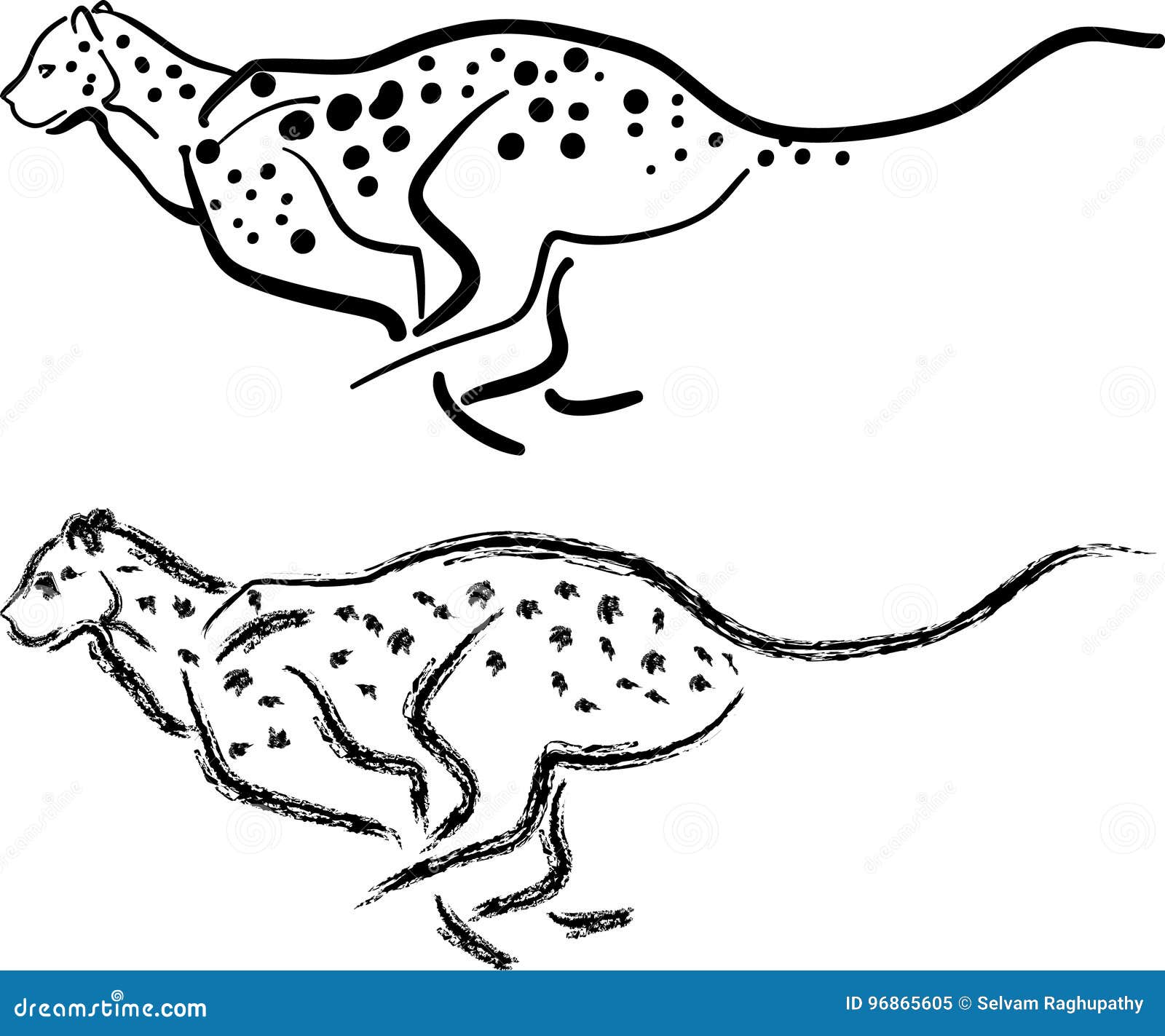 Leopard jump stock vector. Illustration of playful, animal - 96865605