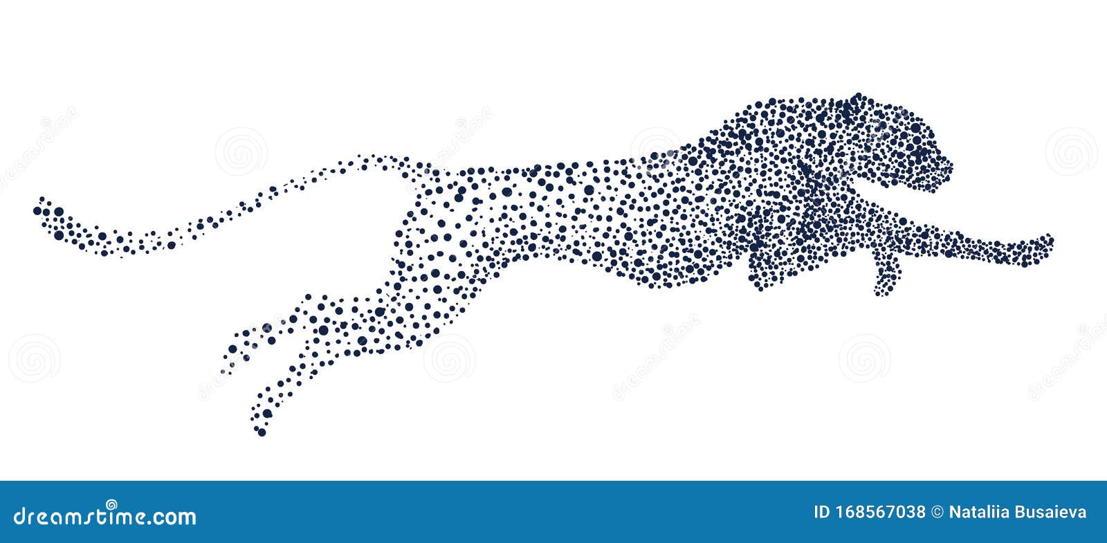 Leopard Jumping Tattoo. Dotwork Style Stock Vector - Illustration of ...