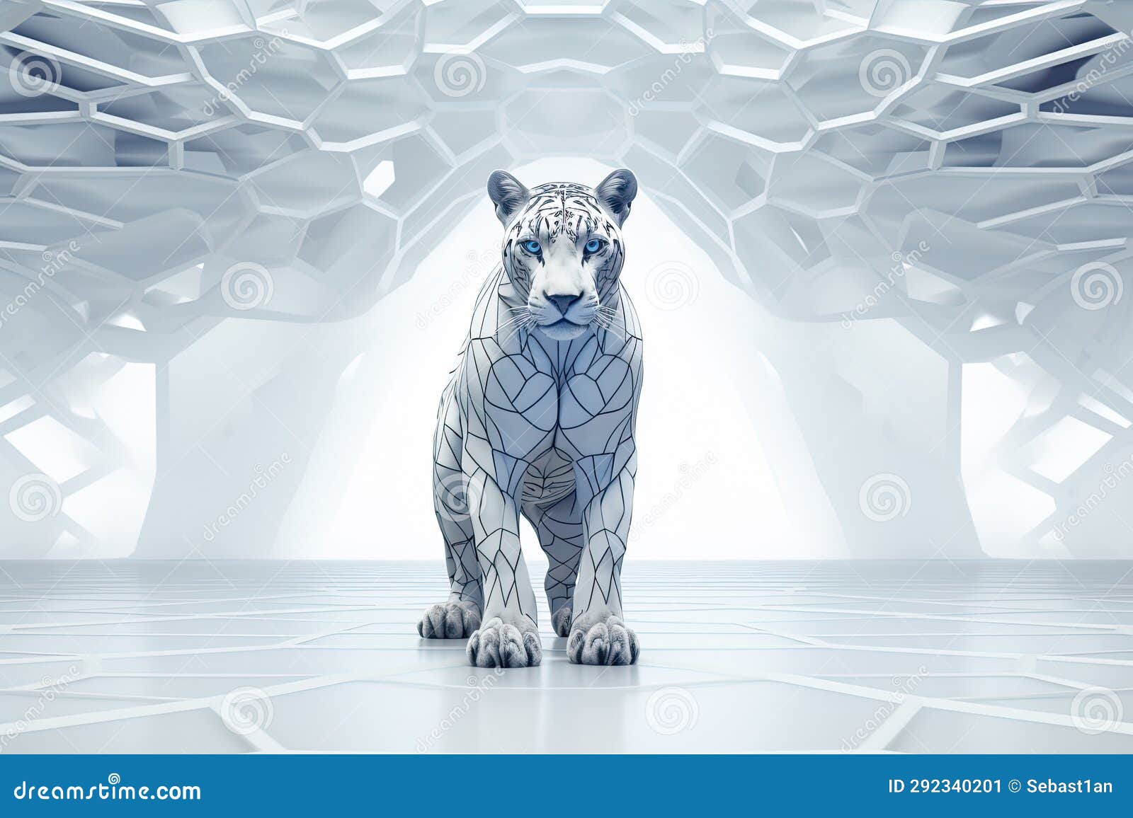 Leopard Lion in a Big Futuristic Space, Symbolizing Dynamic Innovation ...