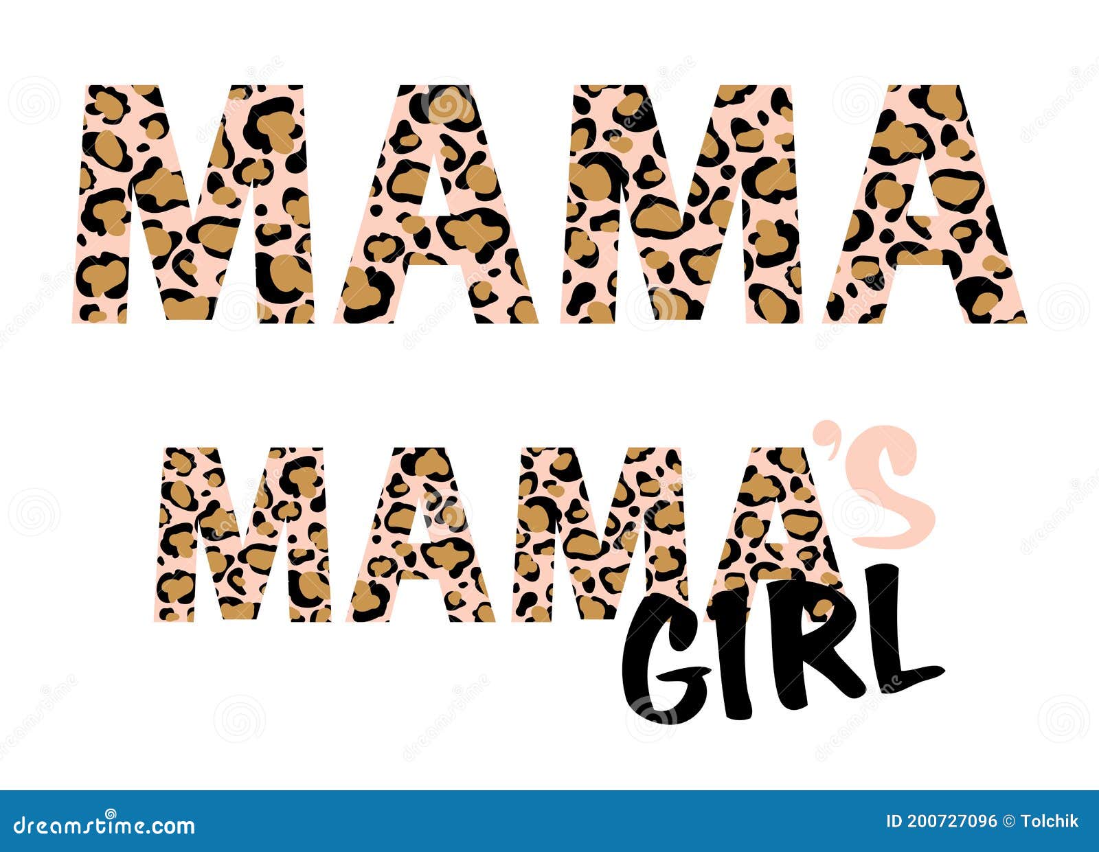 Leopard Mama Girl Print Vector Illustration for Chirt Decor Stock ...
