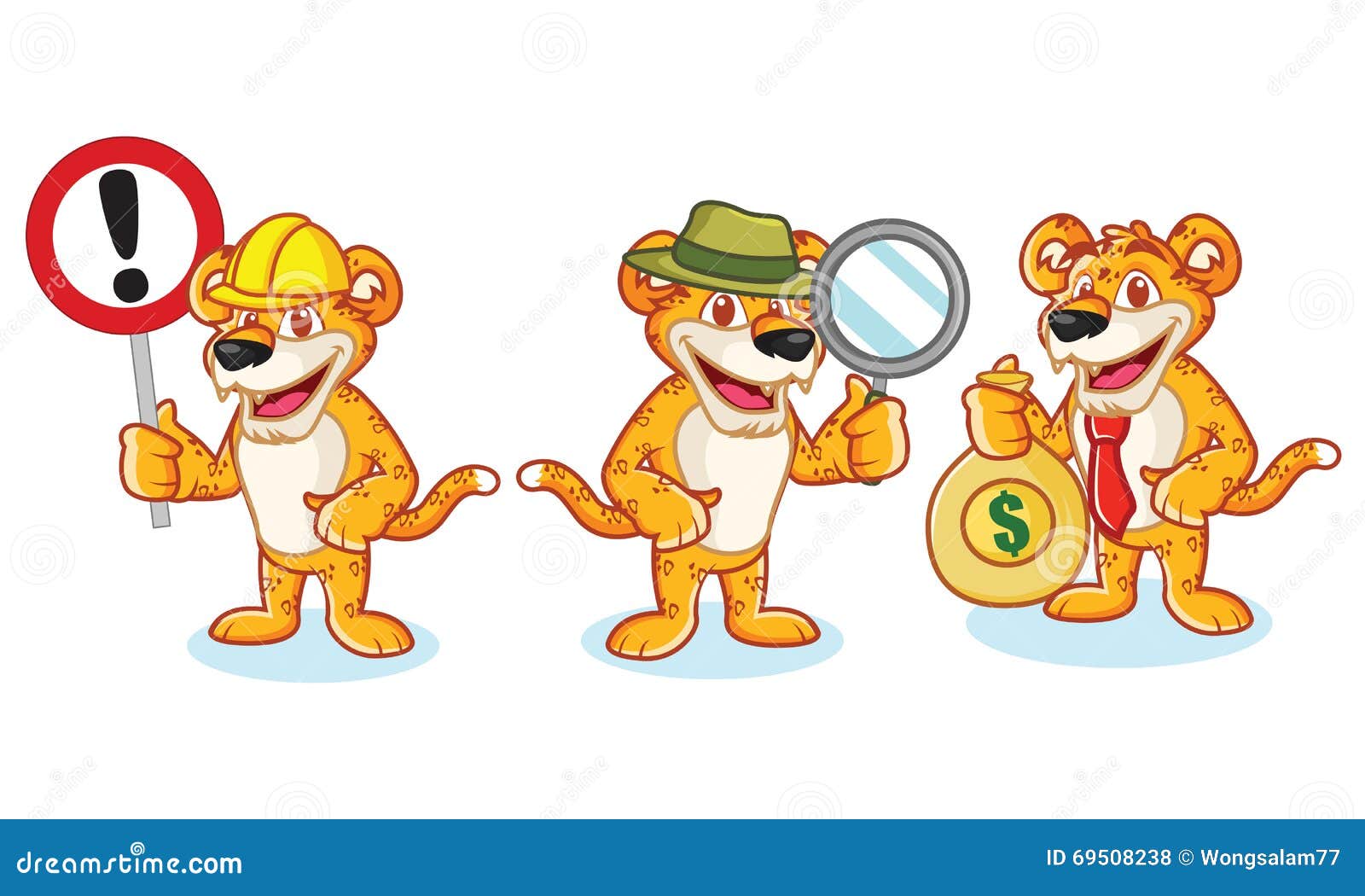 Leopard Mascot Vector with Sign Stock Vector - Illustration of proud ...