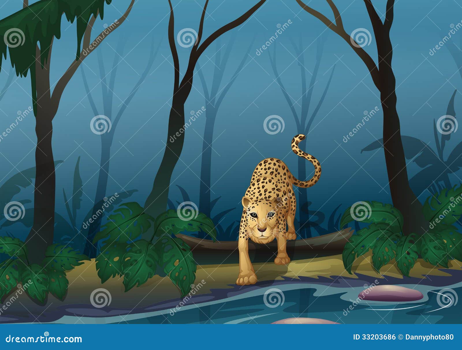 Scary Leopard Roaring Stock Image | CartoonDealer.com #8280205