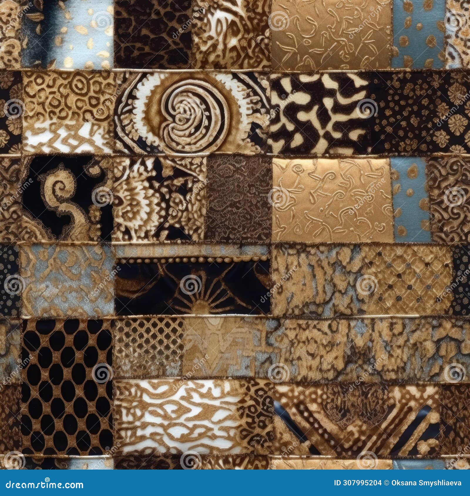 Leopard Patchwork Seamless Pattern. Abstract Wild Animal Cheetah Fur ...