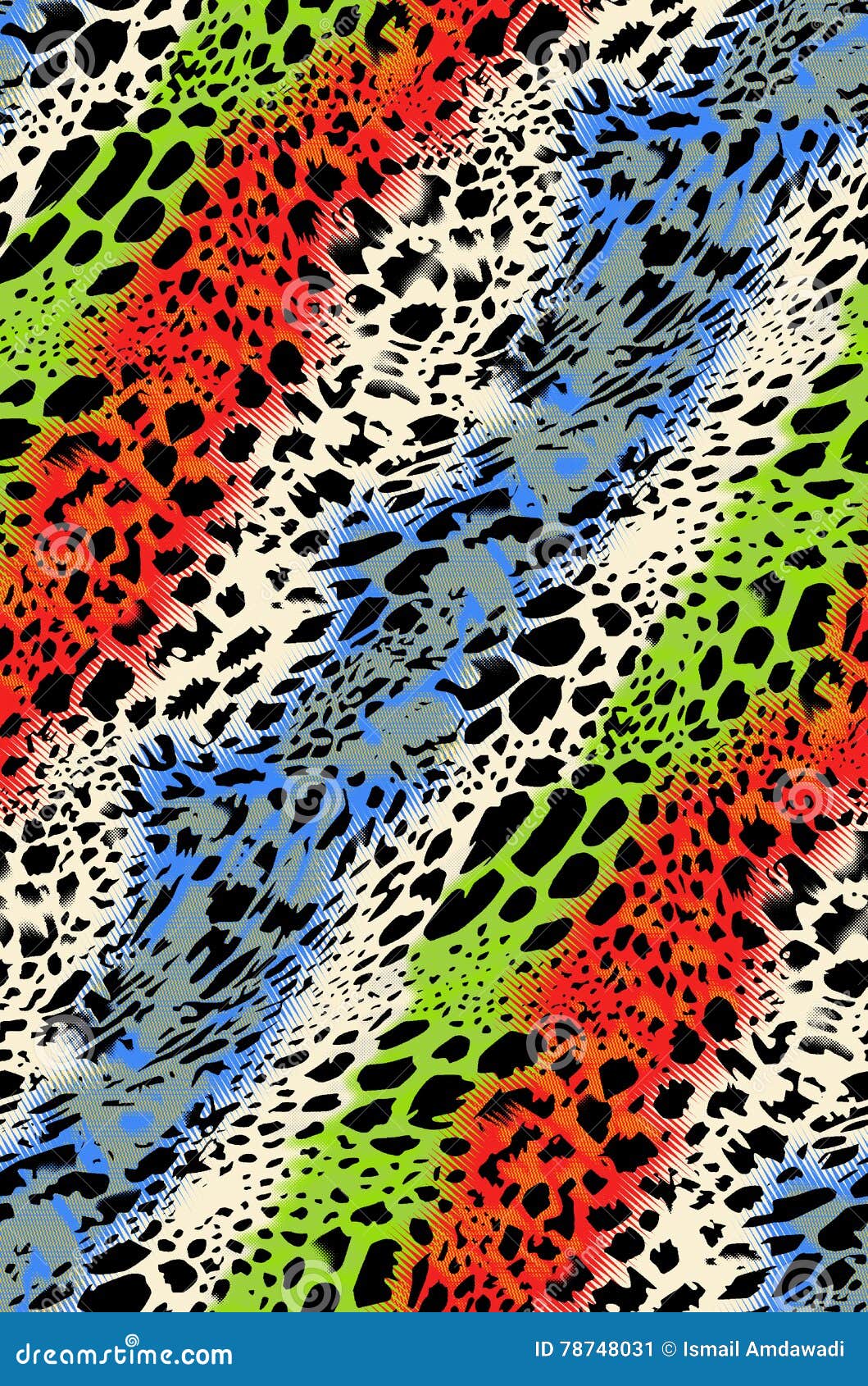 Leopard Pattern Colorful Background Stock Illustration - Illustration ...