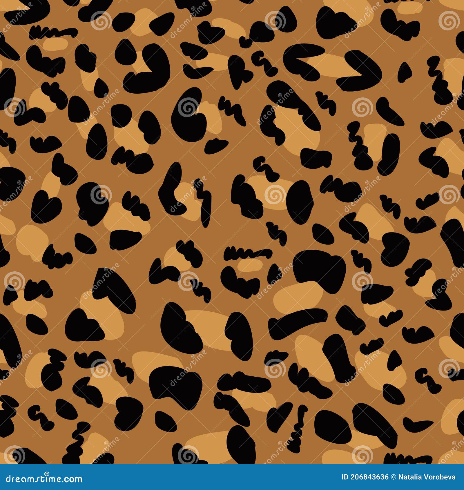 Leopard Pattern Design. Brown Seamless Texture Stock Illustration ...