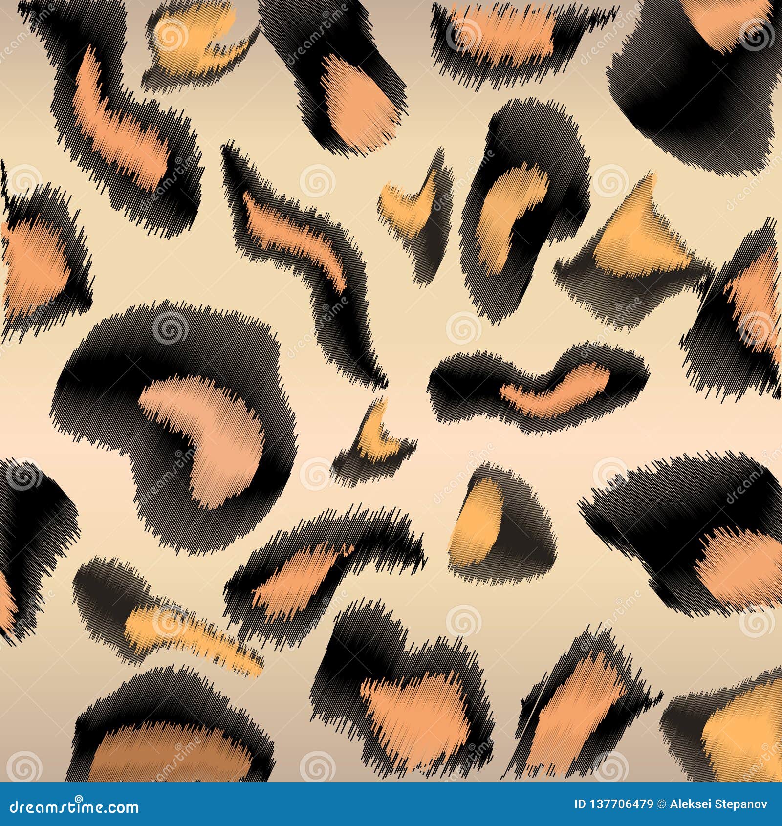 Leopard Pattern Design - Funny Drawing Seamless Pattern Stock ...