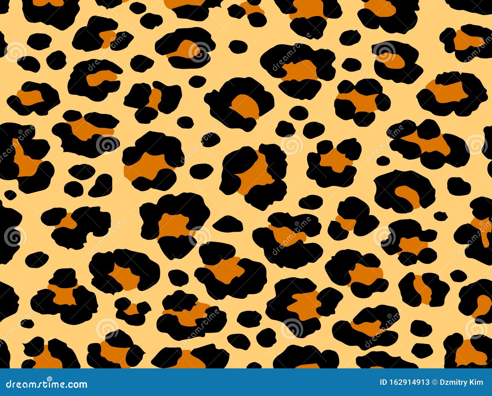 Leopard Pattern Texture Repeating Seamless Orange Black Abstract Vector ...