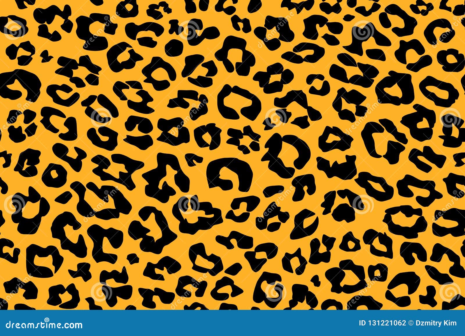 Seamless Orange Leopard Print On White Background. Vector Pattern ...