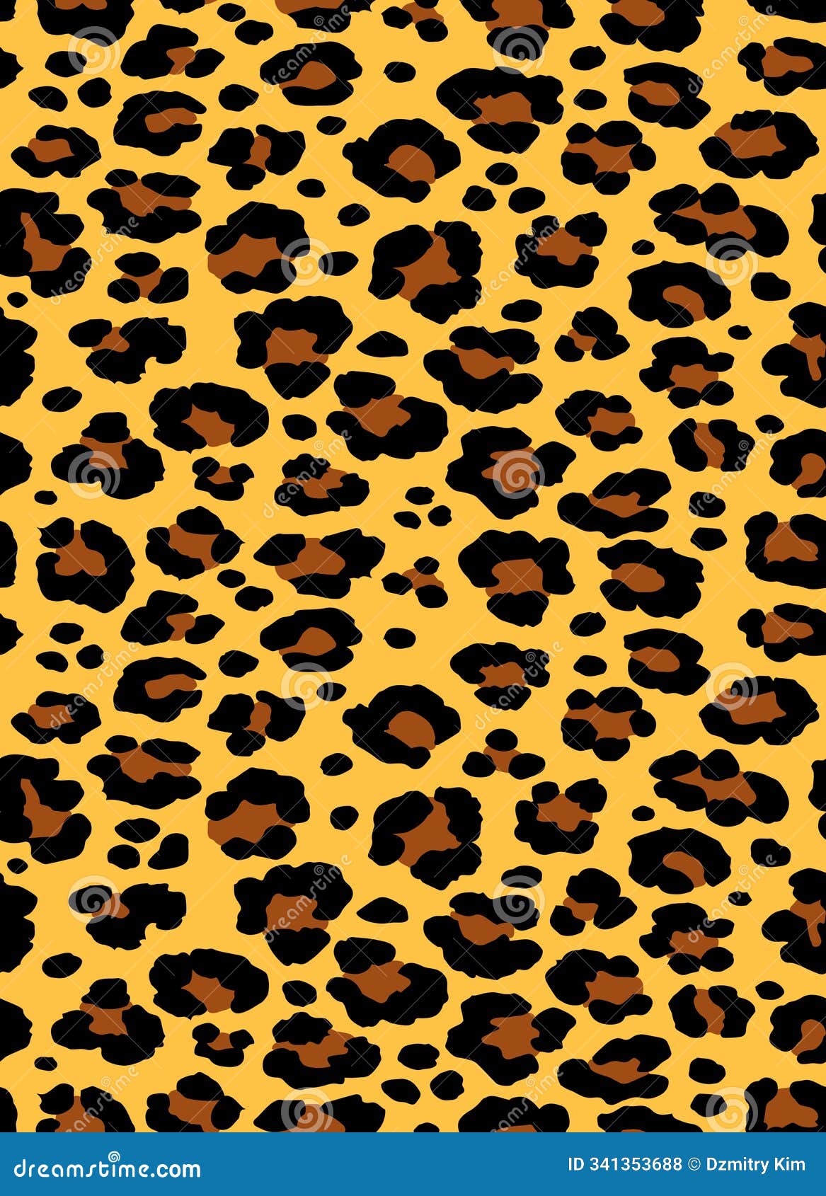 Leopard Pattern Texture Repeating Seamless Orange Black Fur Skin Stock Illustration ...