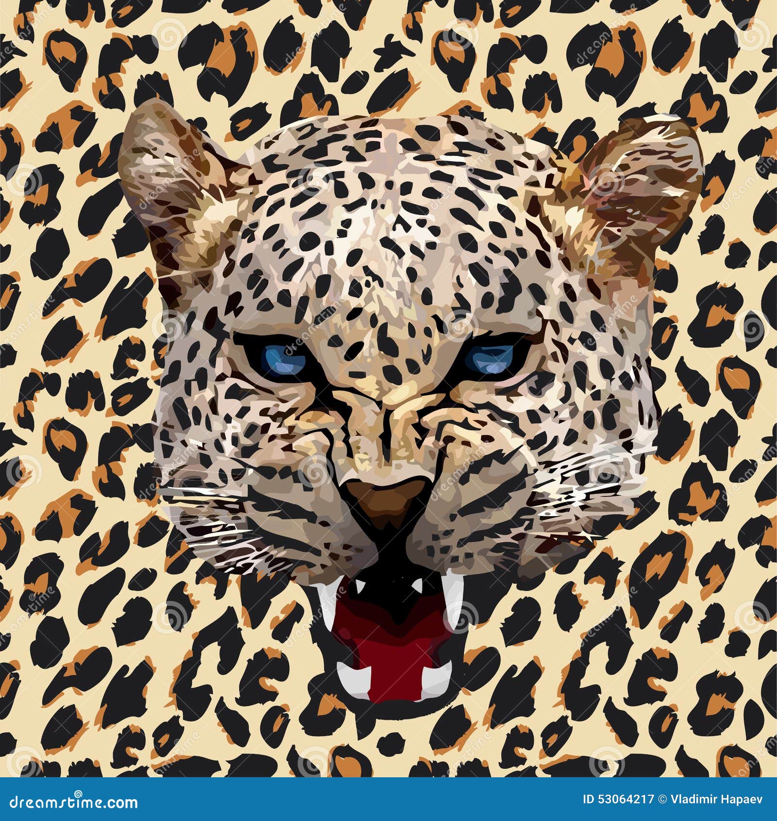 Leopard pattern vector stock vector. Illustration of nature - 53064217