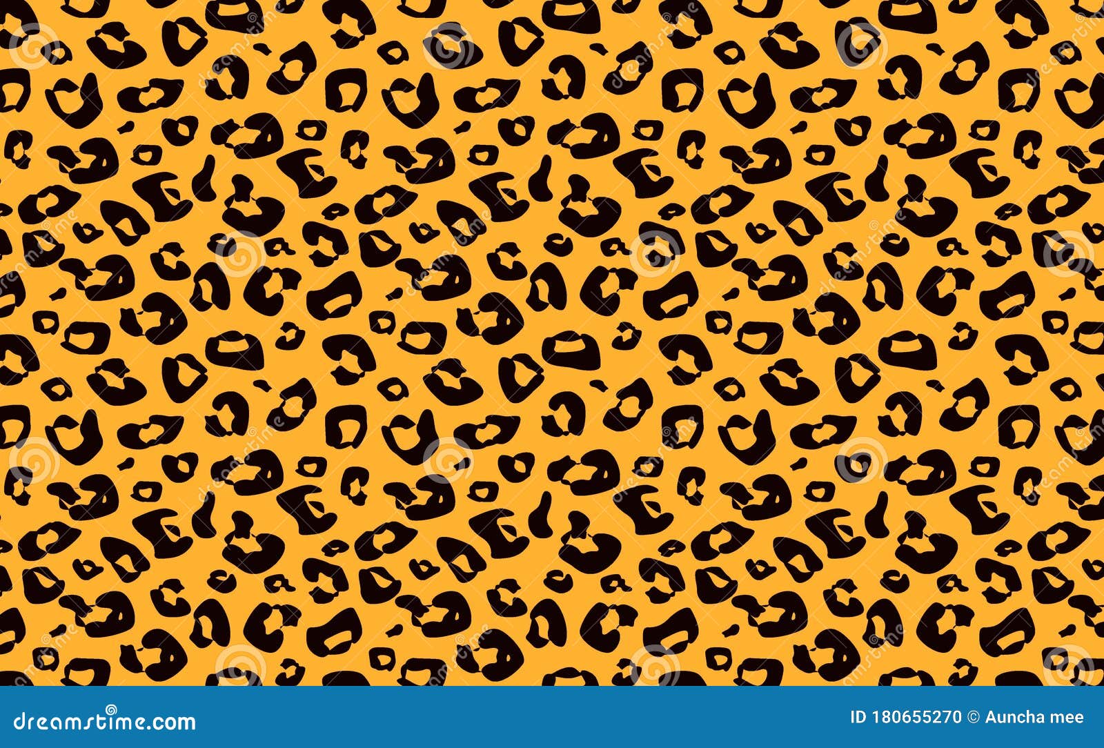 Leopard Pattern on Orange Background. Illustration Stock Photo - Image ...