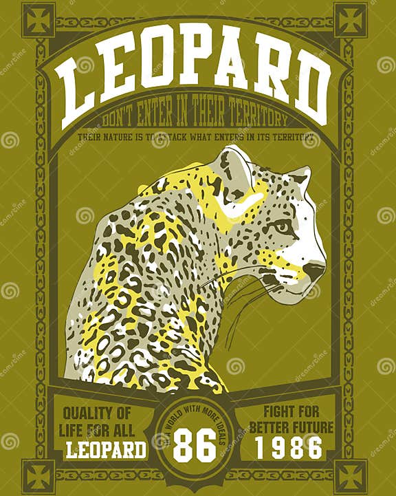 Leopard poster stock vector. Illustration of wildlife - 17462379