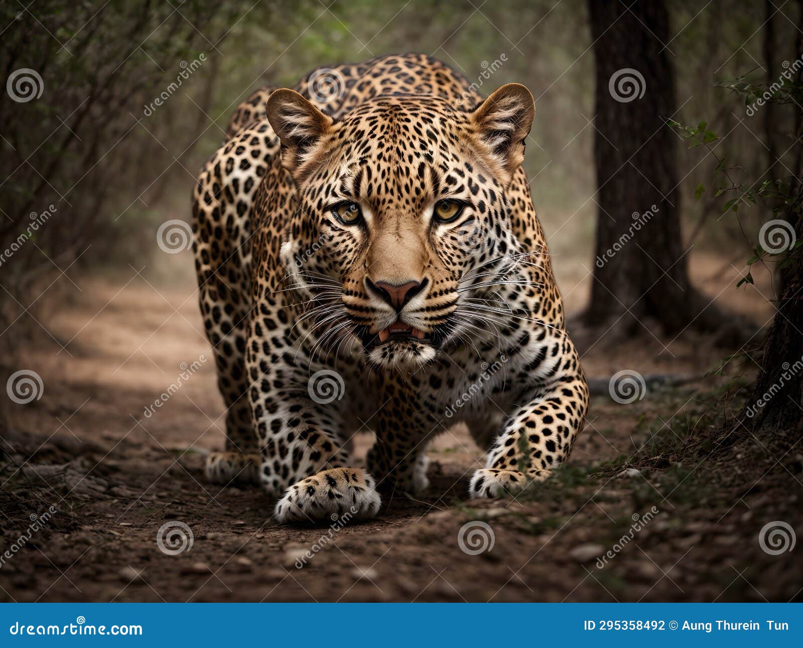 A Leopard Preparing To Hunt a Prey Stock Photo - Image of wild ...