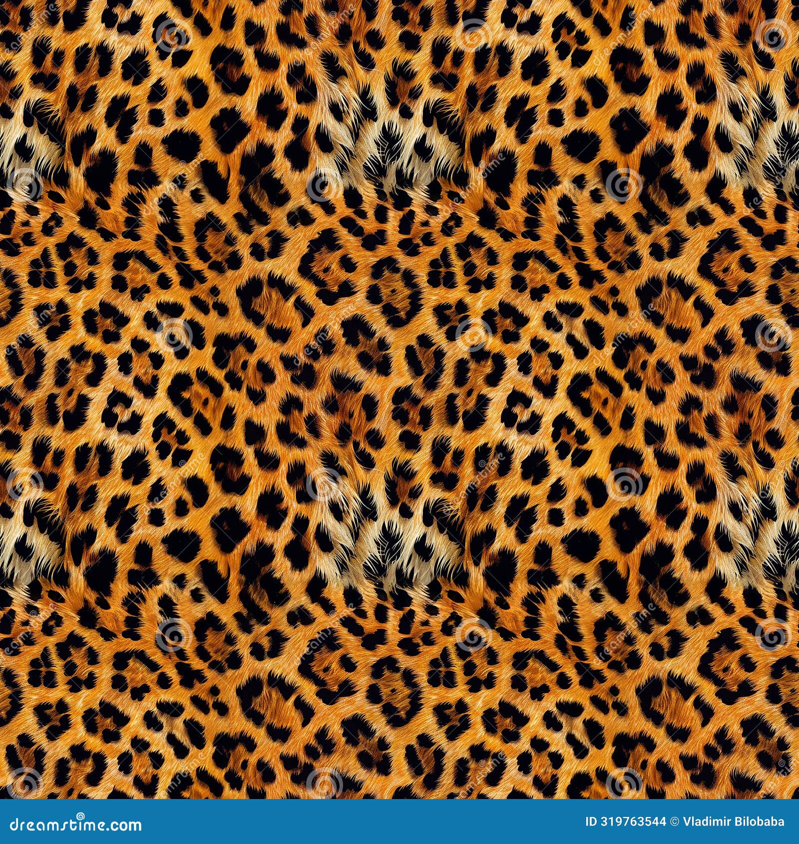 Leopard Print Seamless Pattern with Black Spots Stock Illustration ...