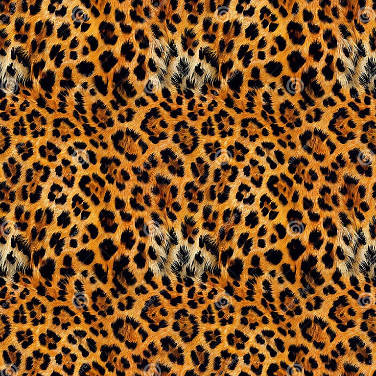 Leopard Print Seamless Pattern with Black Spots Stock Illustration ...