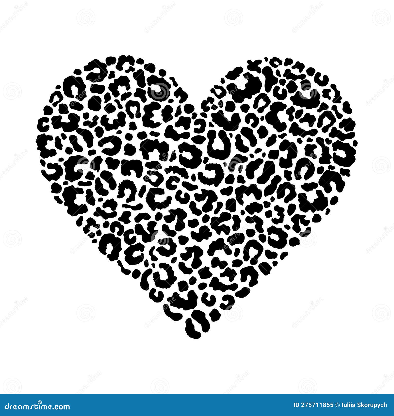 Leopard print heart stock vector. Illustration of shape - 275711855