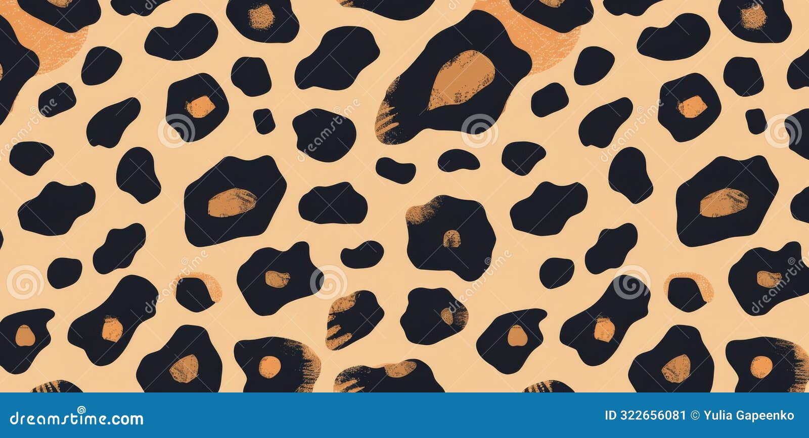 Leopard Print Pattern with Brown, Tan, and Black Spots on a Cream ...