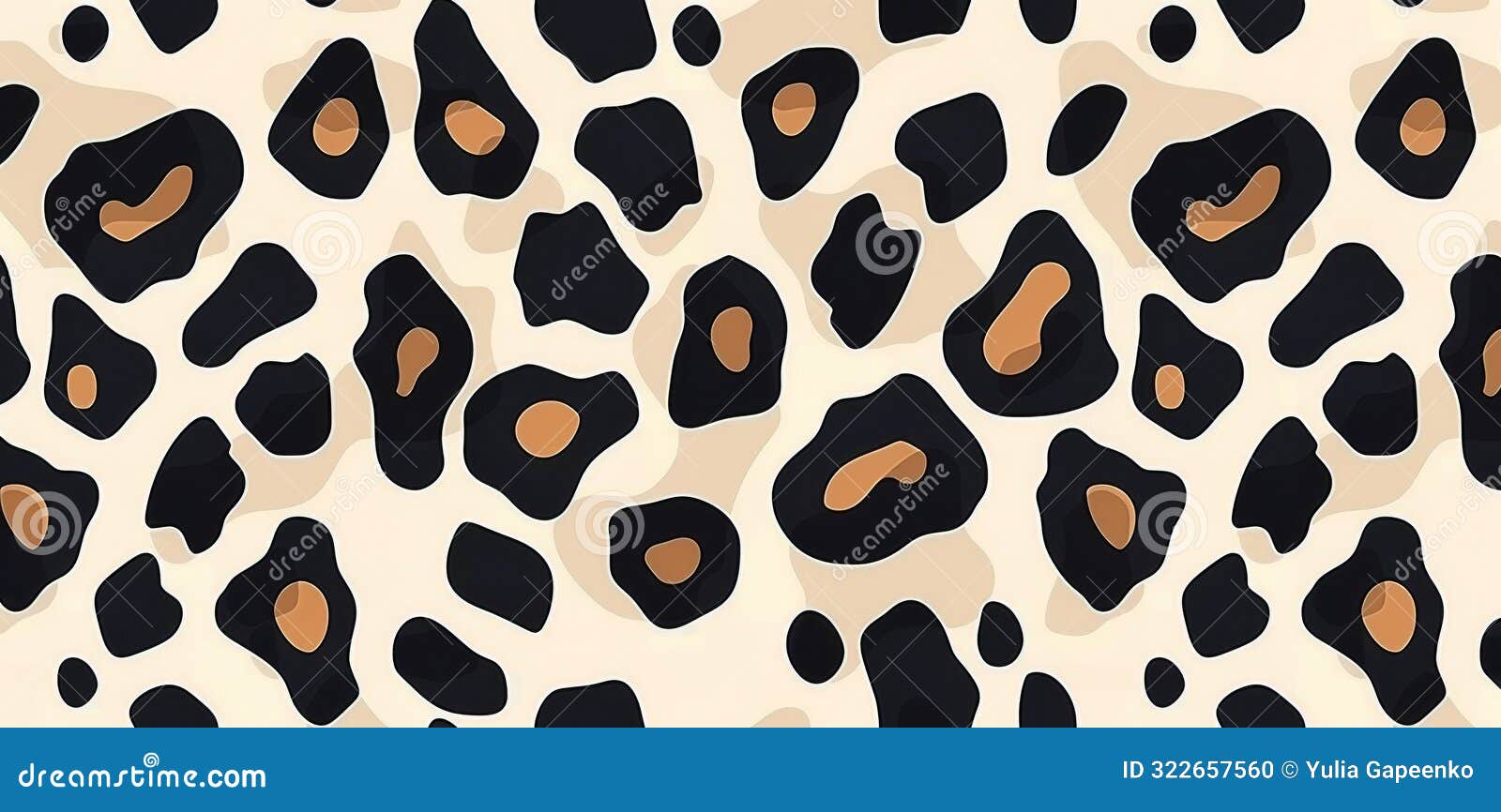 Leopard Print Pattern with Brown, Tan, and Black Spots on a Cream ...