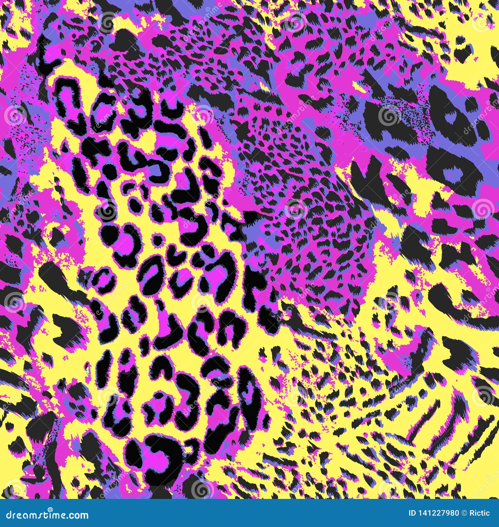 Leopard punk retro pattern stock illustration. Illustration of grey ...