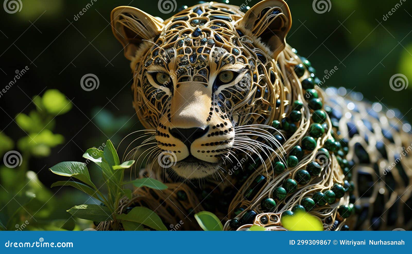 Leopard Relax in the Rain Forest on the Timber with Moss and Looking ...