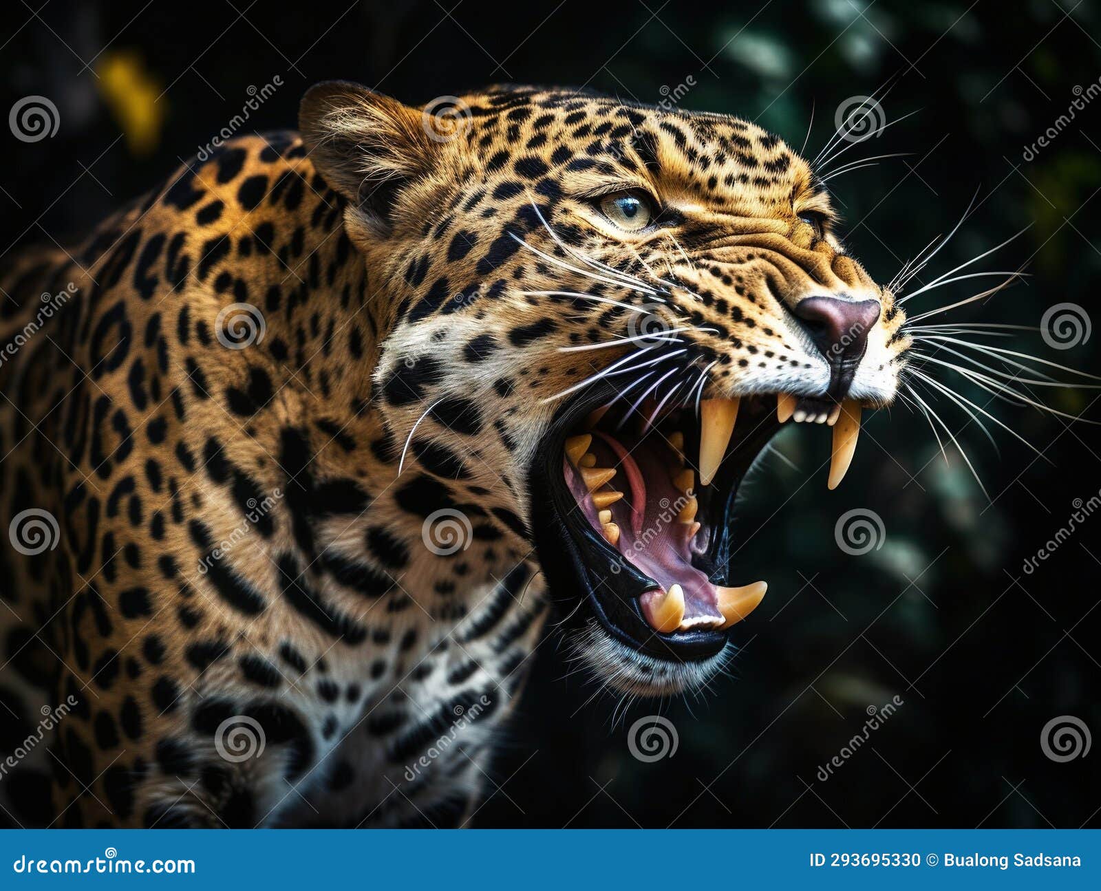 Leopard roar stock illustration. Illustration of meat - 293695330