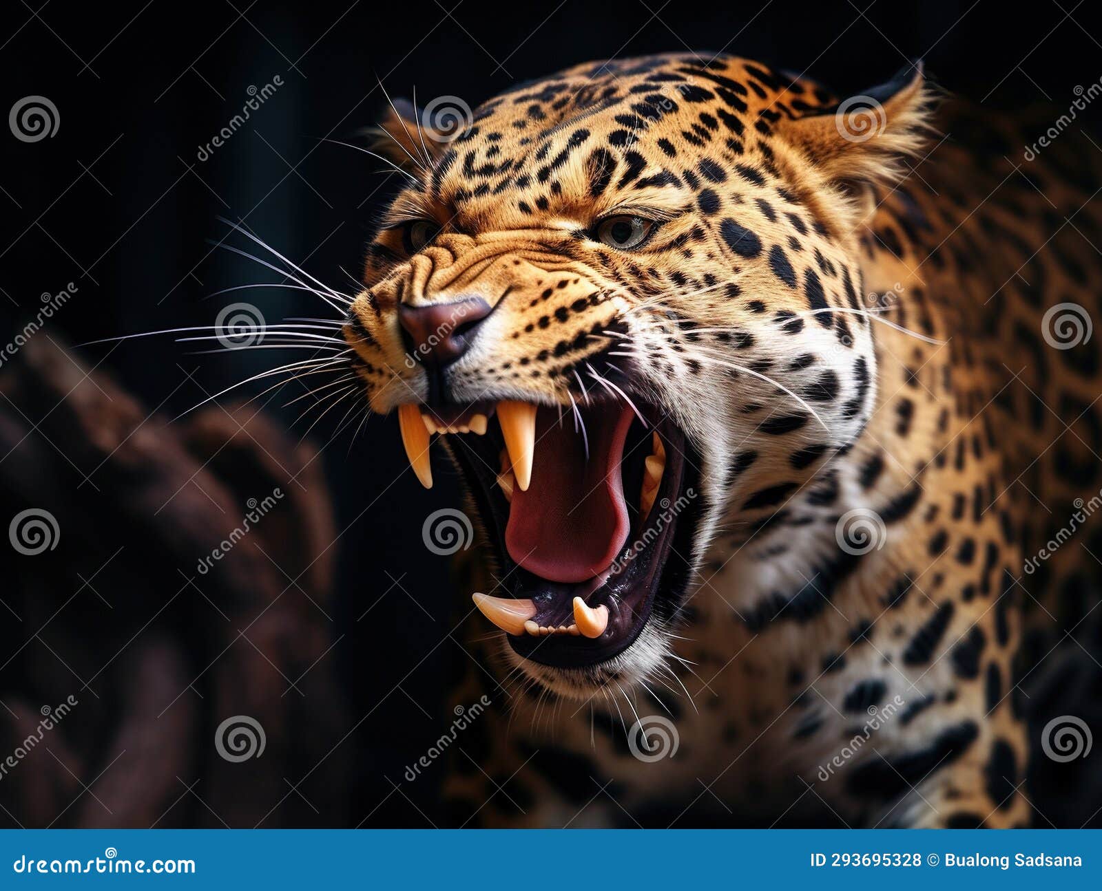 Ai Generated Illustration Wildlife Concept of Leopard Roar Stock Photo ...