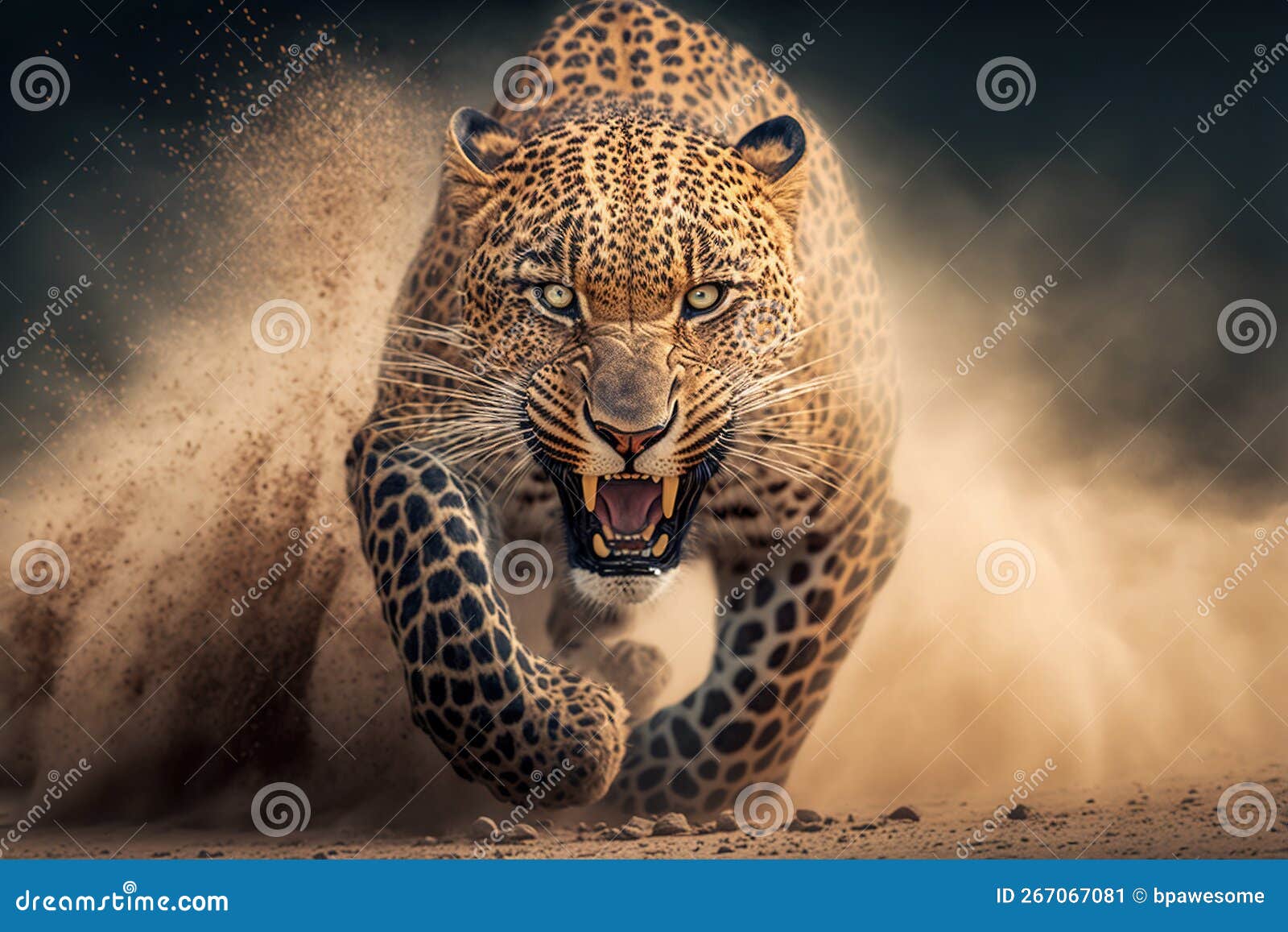 Leopard Running, Aggressive, Hunting and Attacking, Predator ...